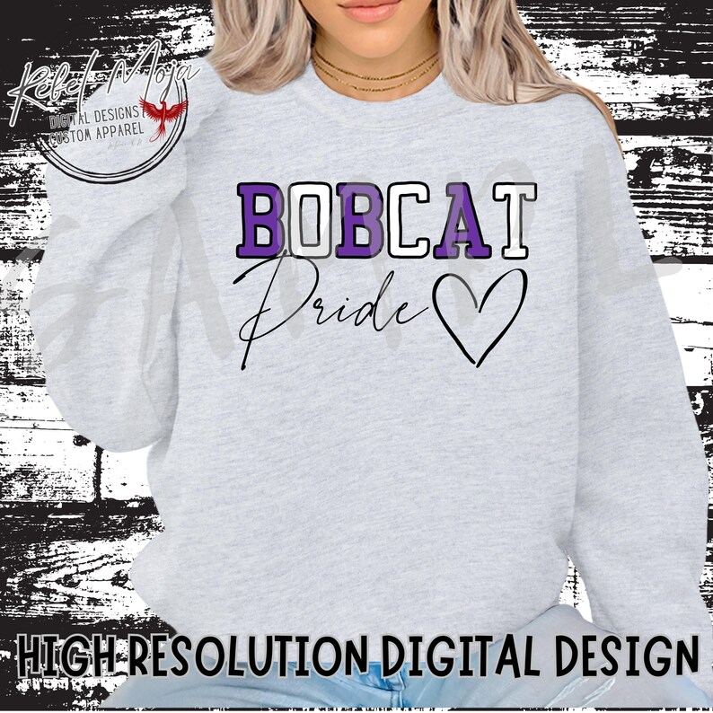 Purple Bobcats Mascot PNG Bundle (digital Download) - Etsy