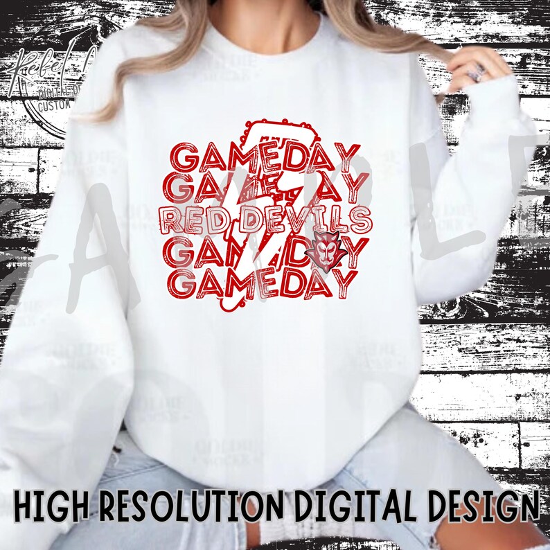 Red Devils Mascot Digital Download, Gameday Png, Repeat Png, - Etsy