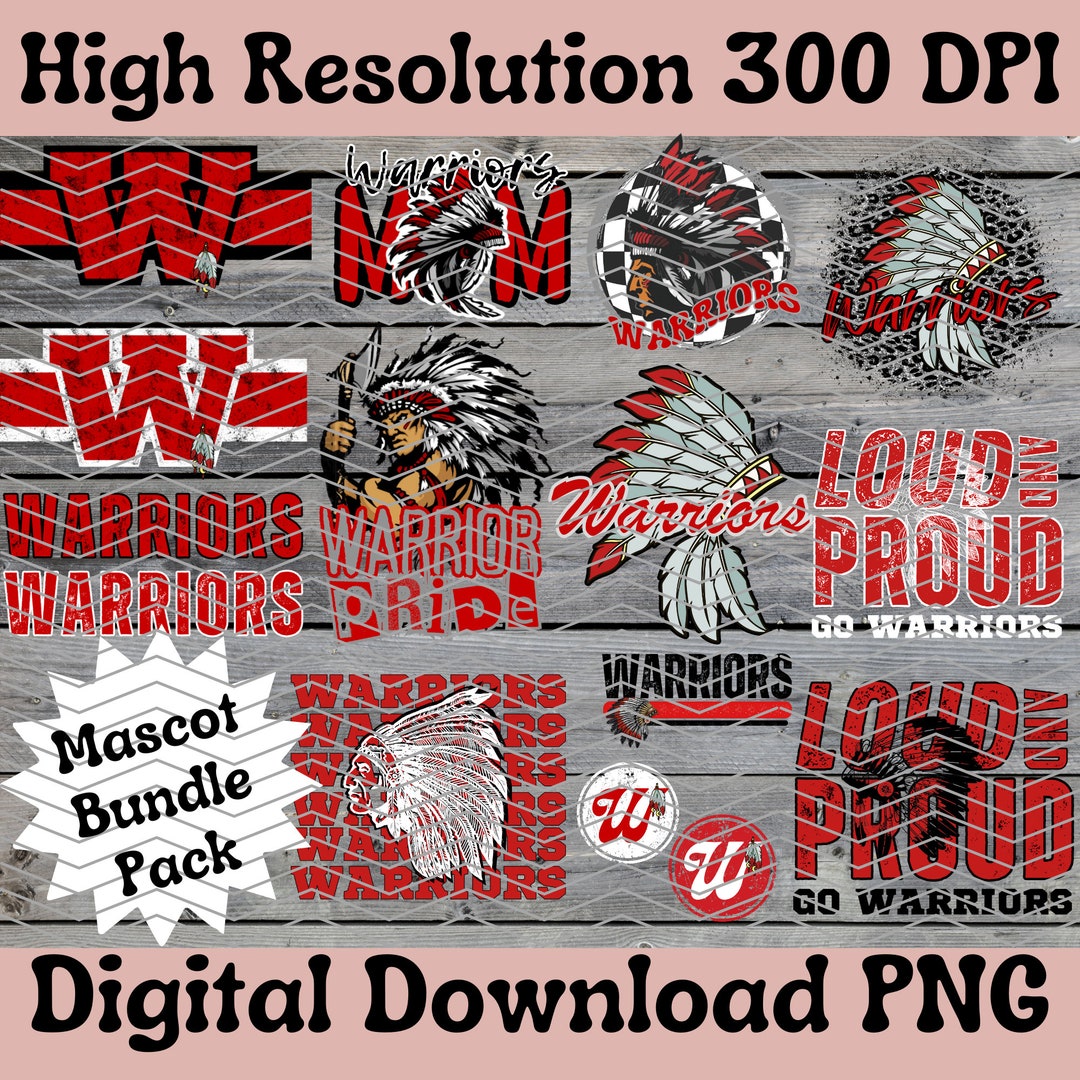 Warriors Mascot Bundle Pack Digital Download PNG - Etsy