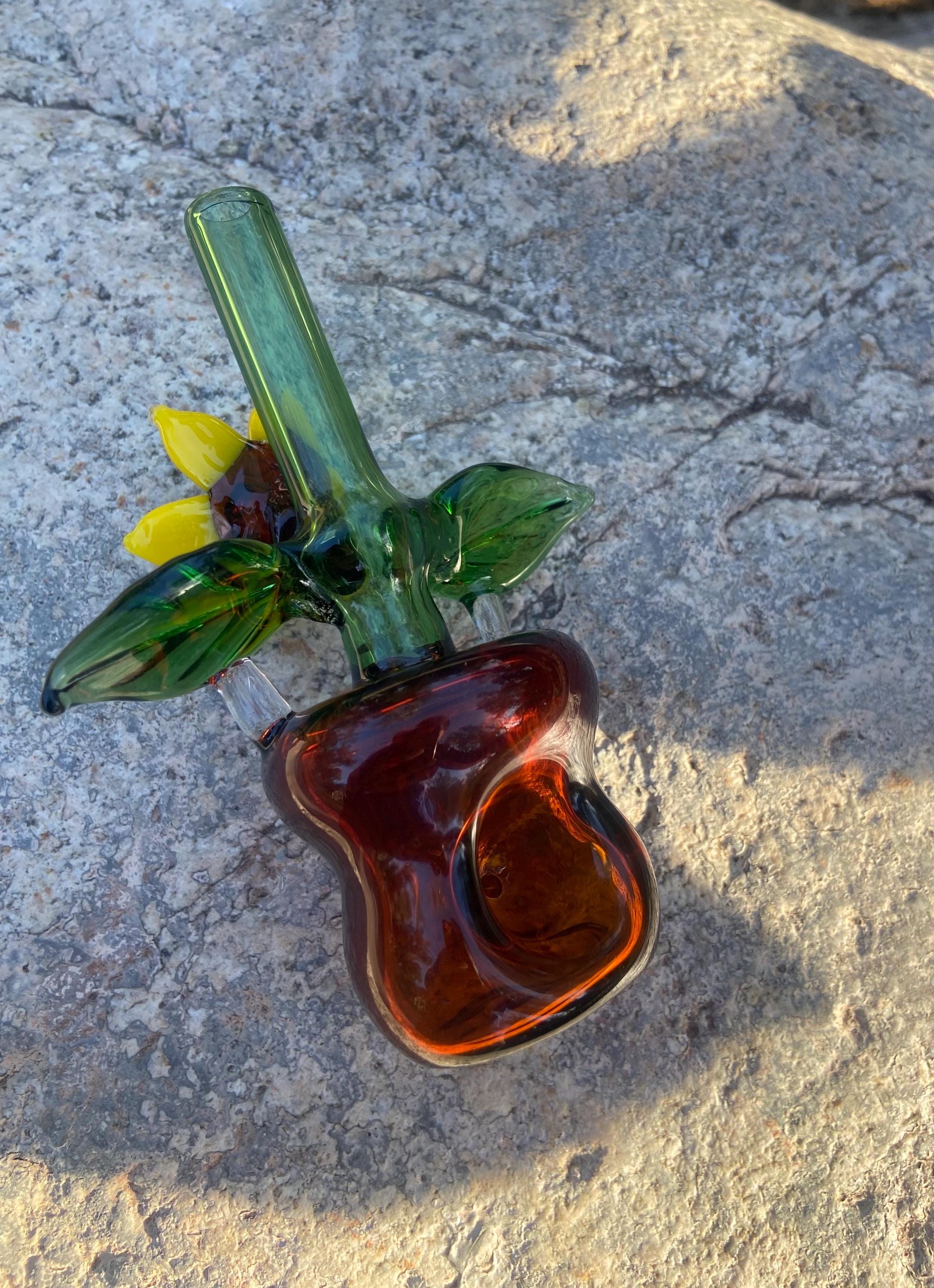 Handmade Sunflower Glass Pipe: Borosilicate Flower Pot Design - Etsy