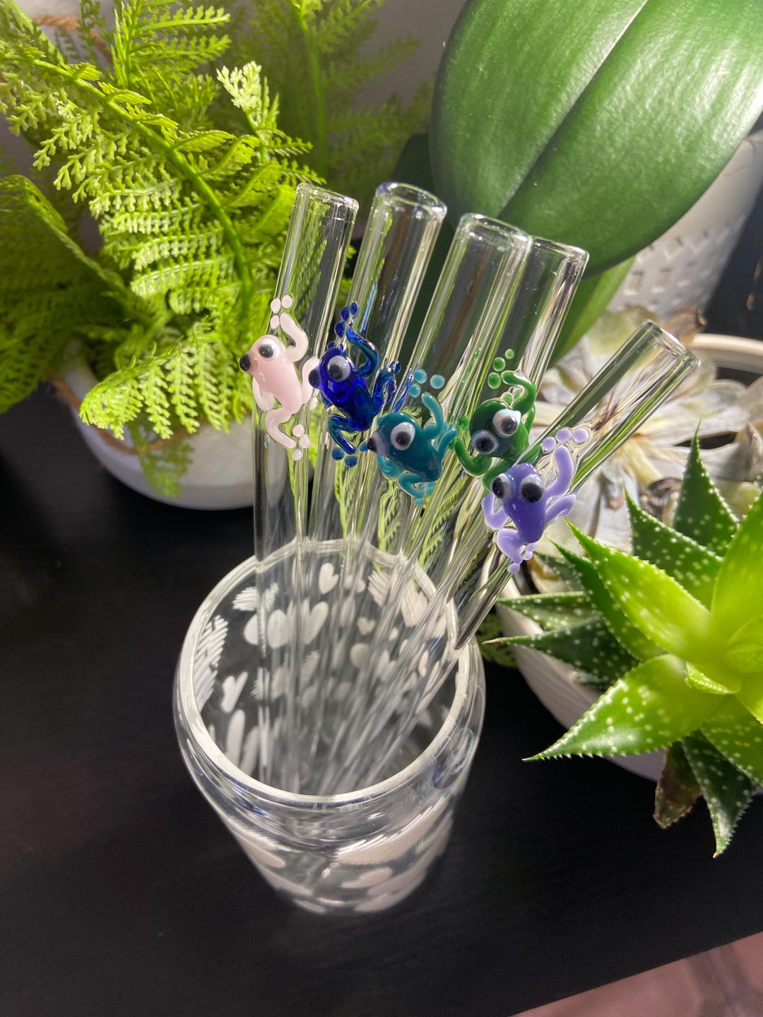 Glass Straws Frog Design - Etsy