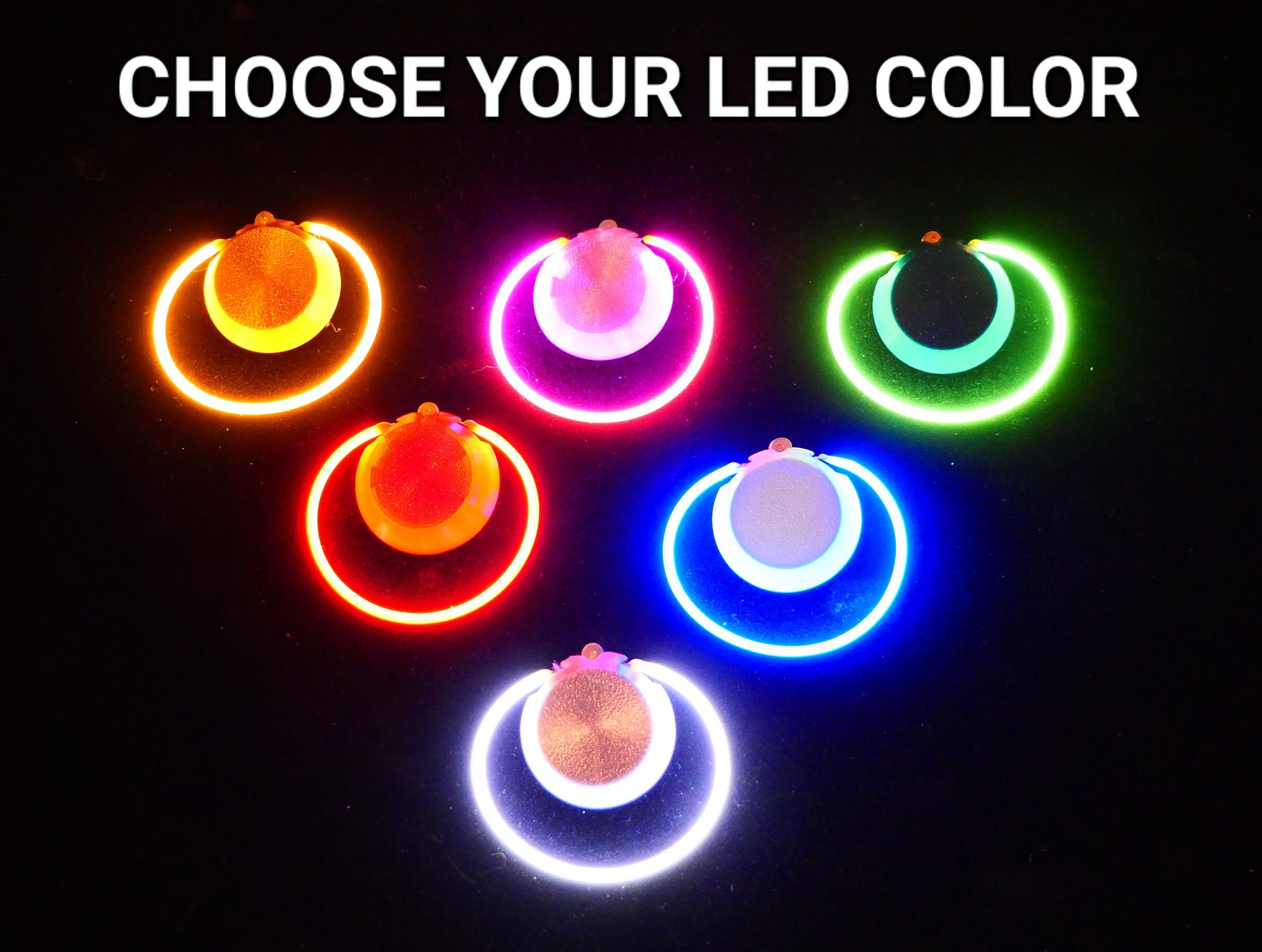 Halo LED Earrings: Aura #6 - Etsy