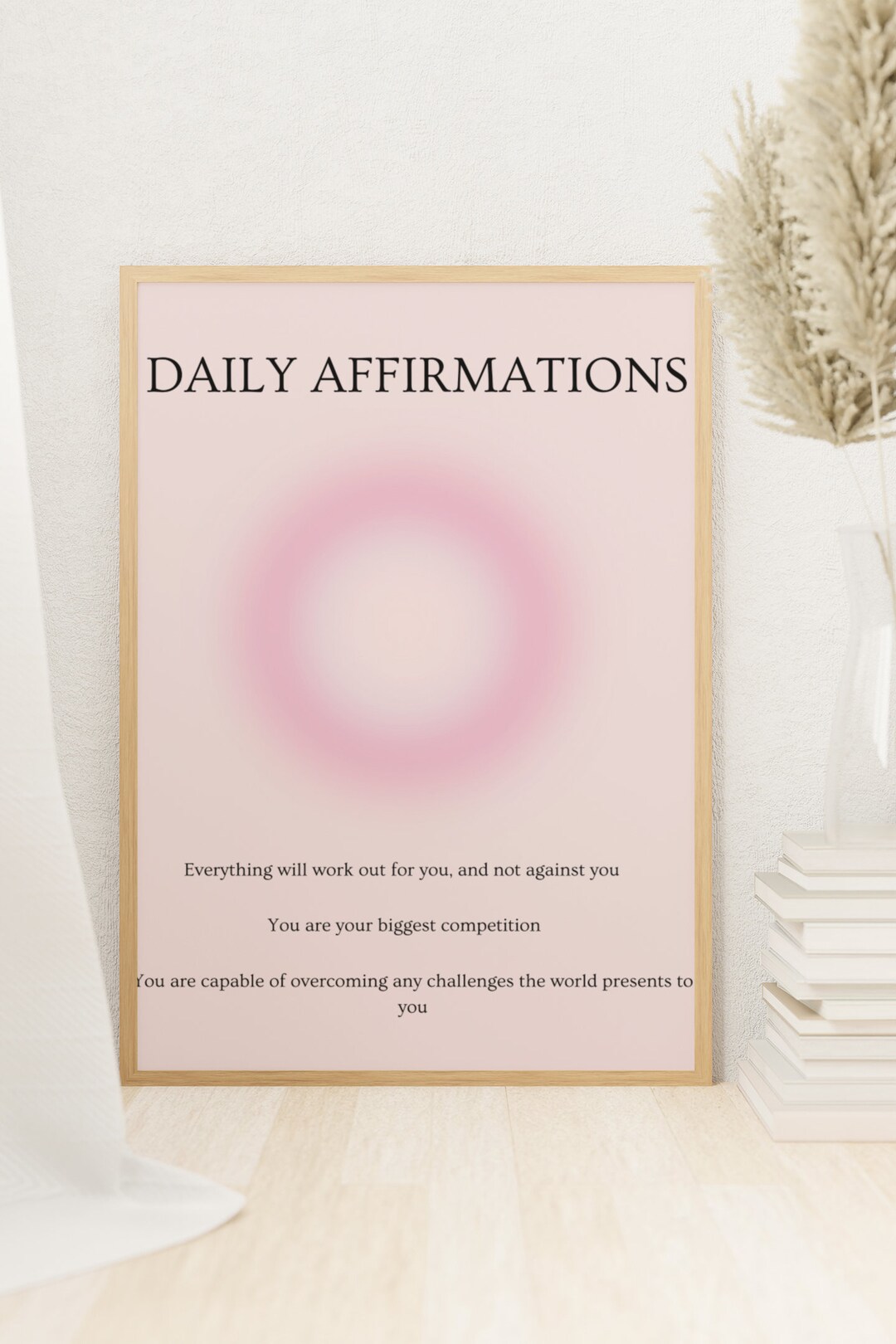 Daily Affirmations Pink Aura Wall Art Pink Aura Daily Affirmations Wall ...