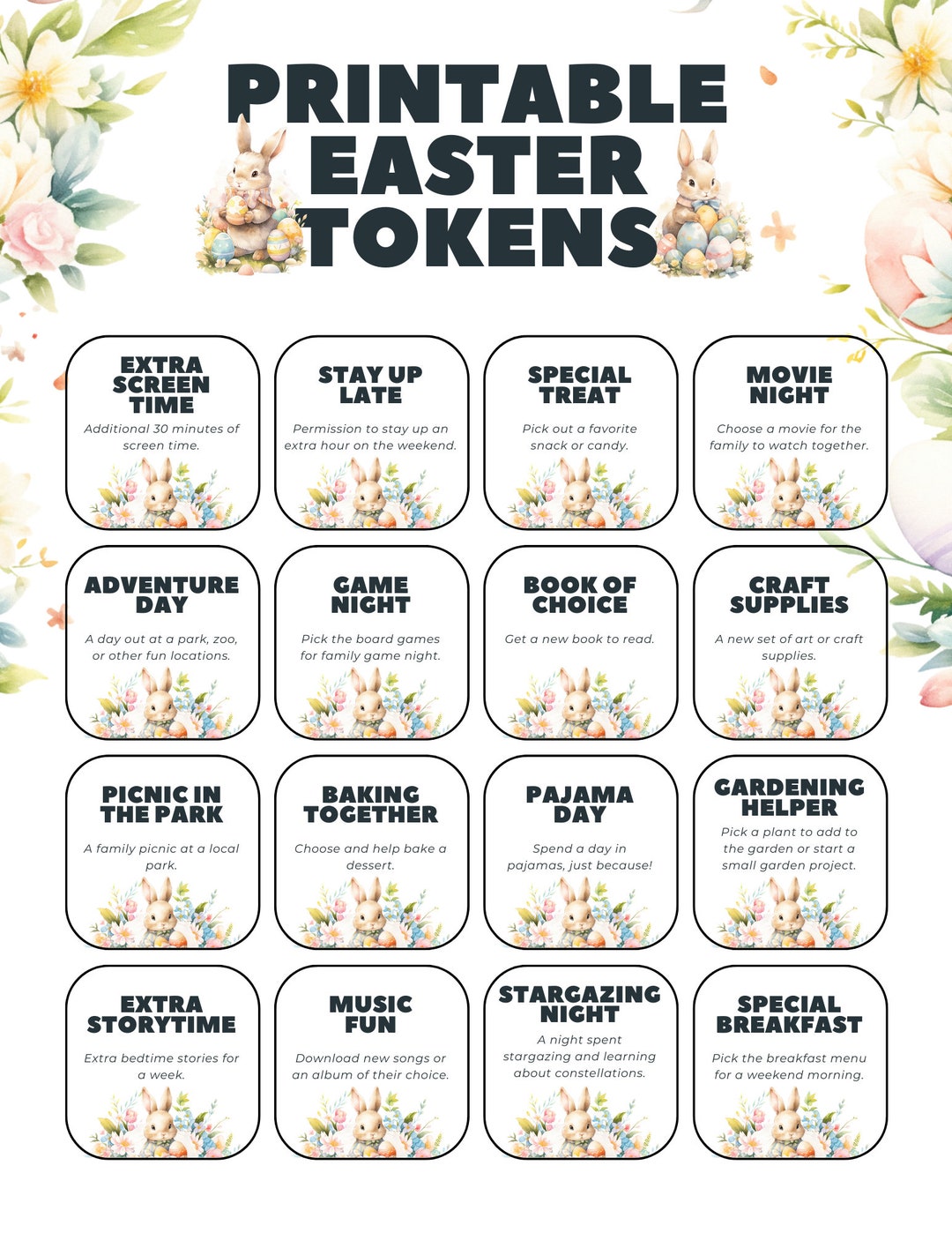 Easter Egg Tokens Printable, Easter Egg Tokens Editable CANVA, Easter ...