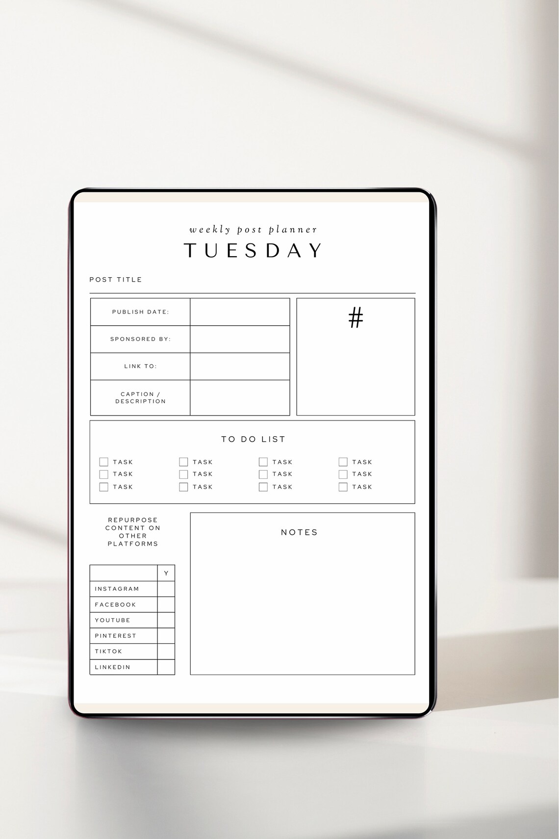 Social Media Content Calendar Planner, Digital Content Planner ...