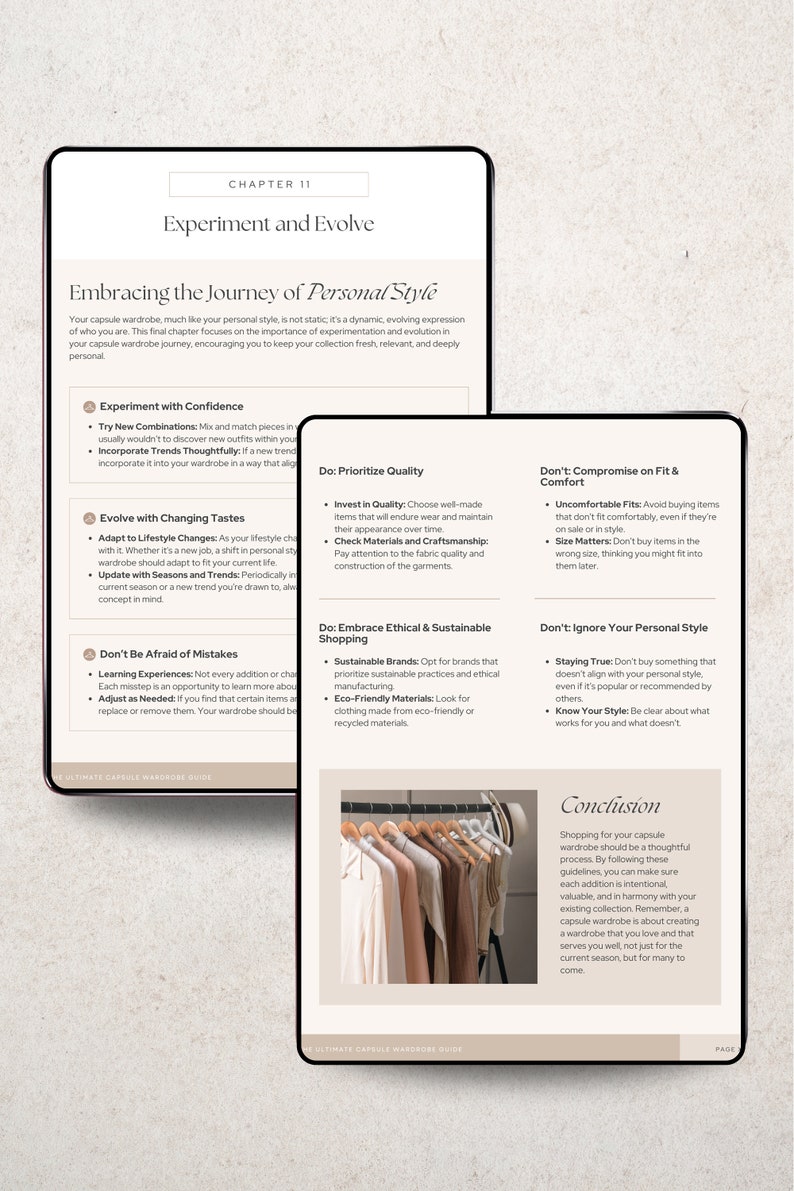 Capsule Wardrobe Ebook Template, Capsule Wardrobe Guide Template Canva ...