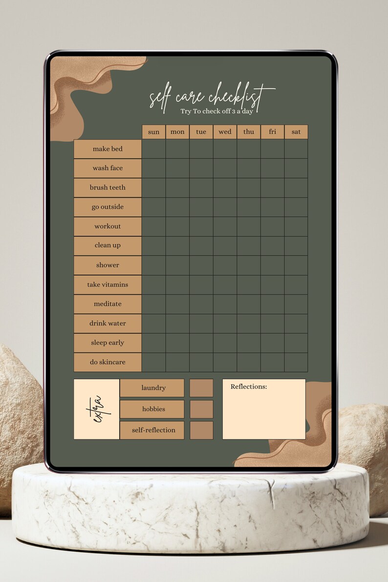 2024 Self Care Planner Printable Self Care Checklist Daily Habit