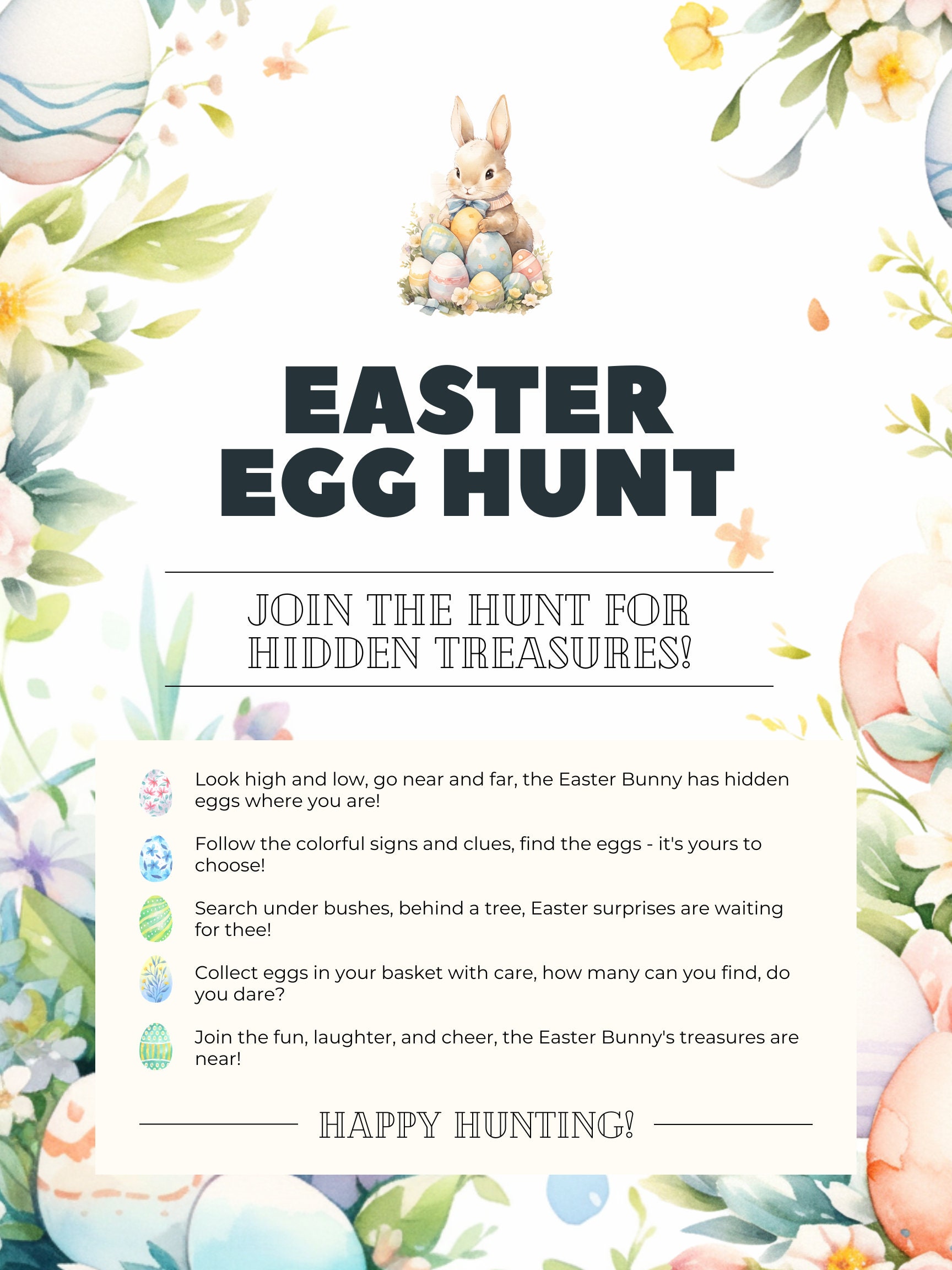 Easter Egg Hunt Sign, Printable Easter Egg Hunt Sign, Editable Easter ...