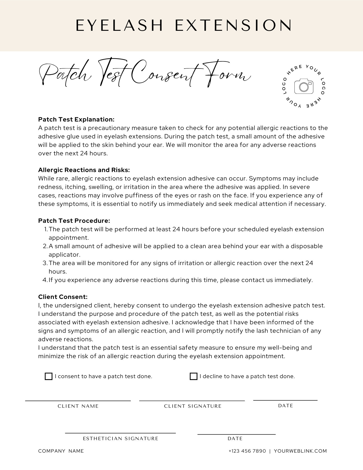 Client Consent Form Eyelashes, Lash Tech Consent Forms, Eyelash ...