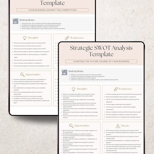 SWOT Analysis Templates Editable, Swot Template Chart Editable, Swot ...