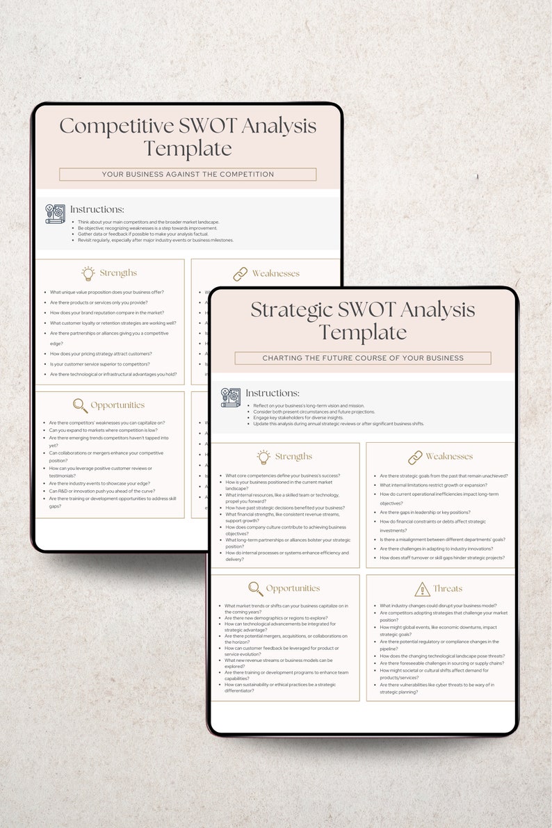 SWOT Analysis Templates Editable, Swot Template Chart Editable, Swot ...