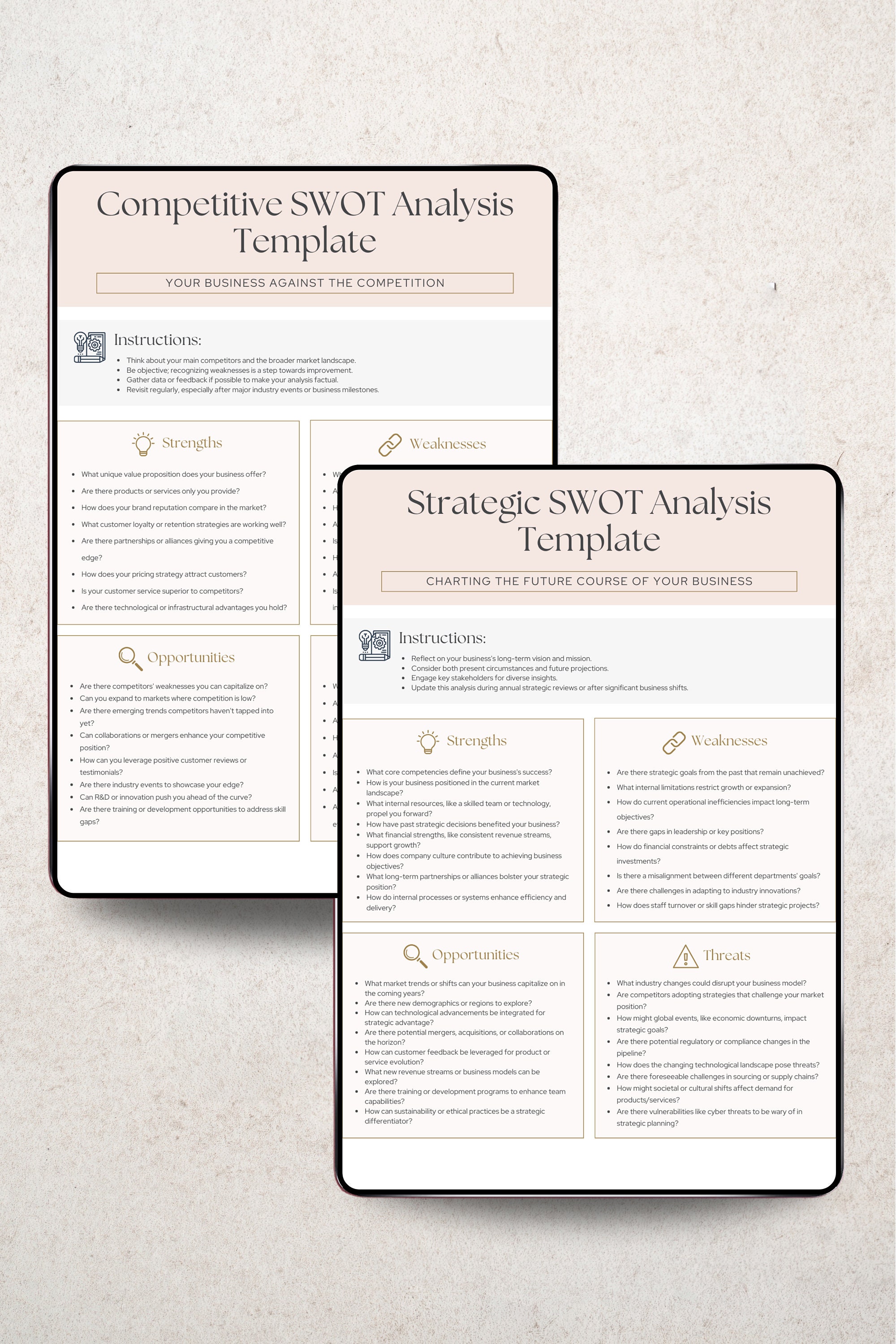 SWOT Analysis Templates Editable, Swot Template Chart Editable, Swot ...