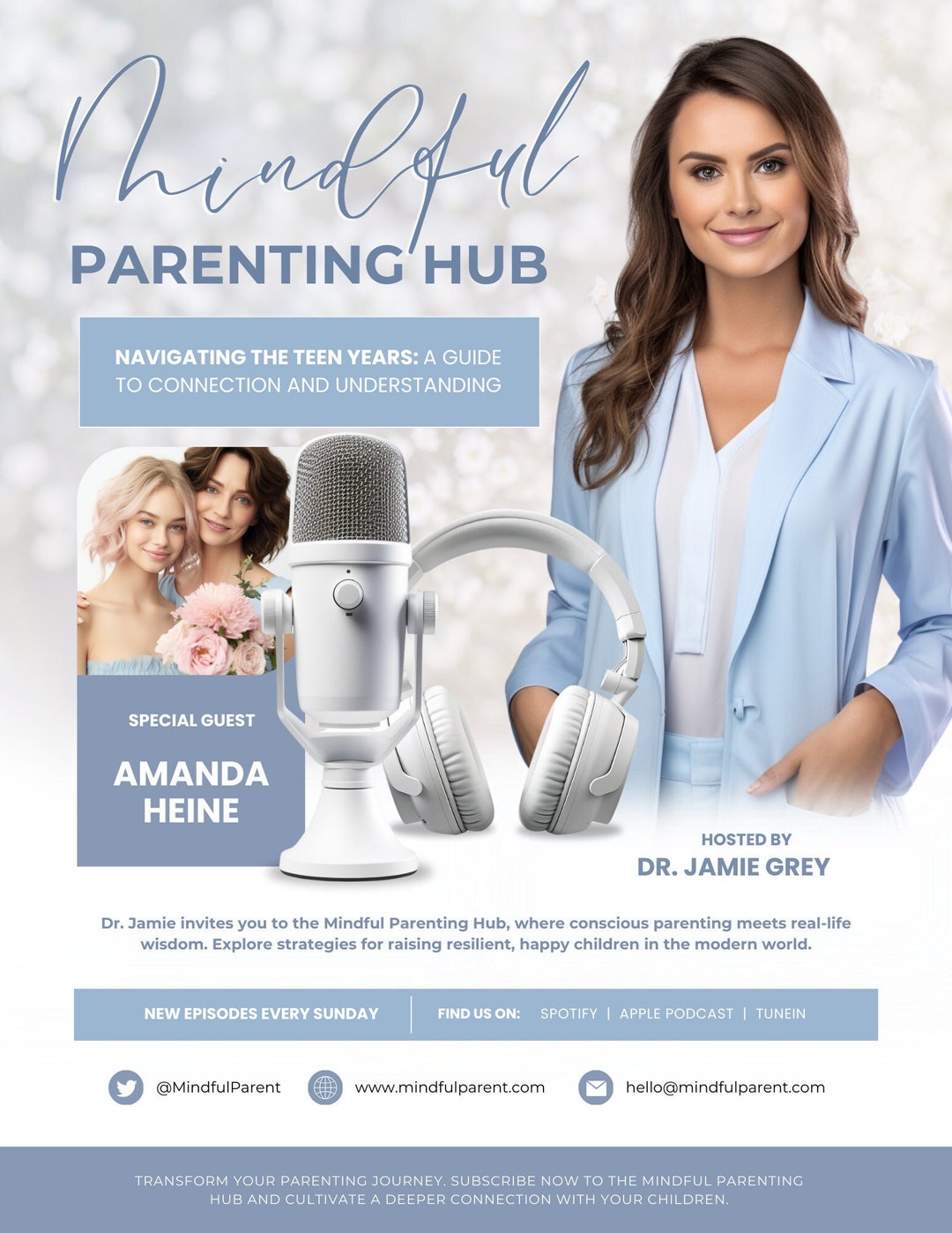 Podcast Flyer Template Canva, Social Media Flyer, Podcast Canva ...