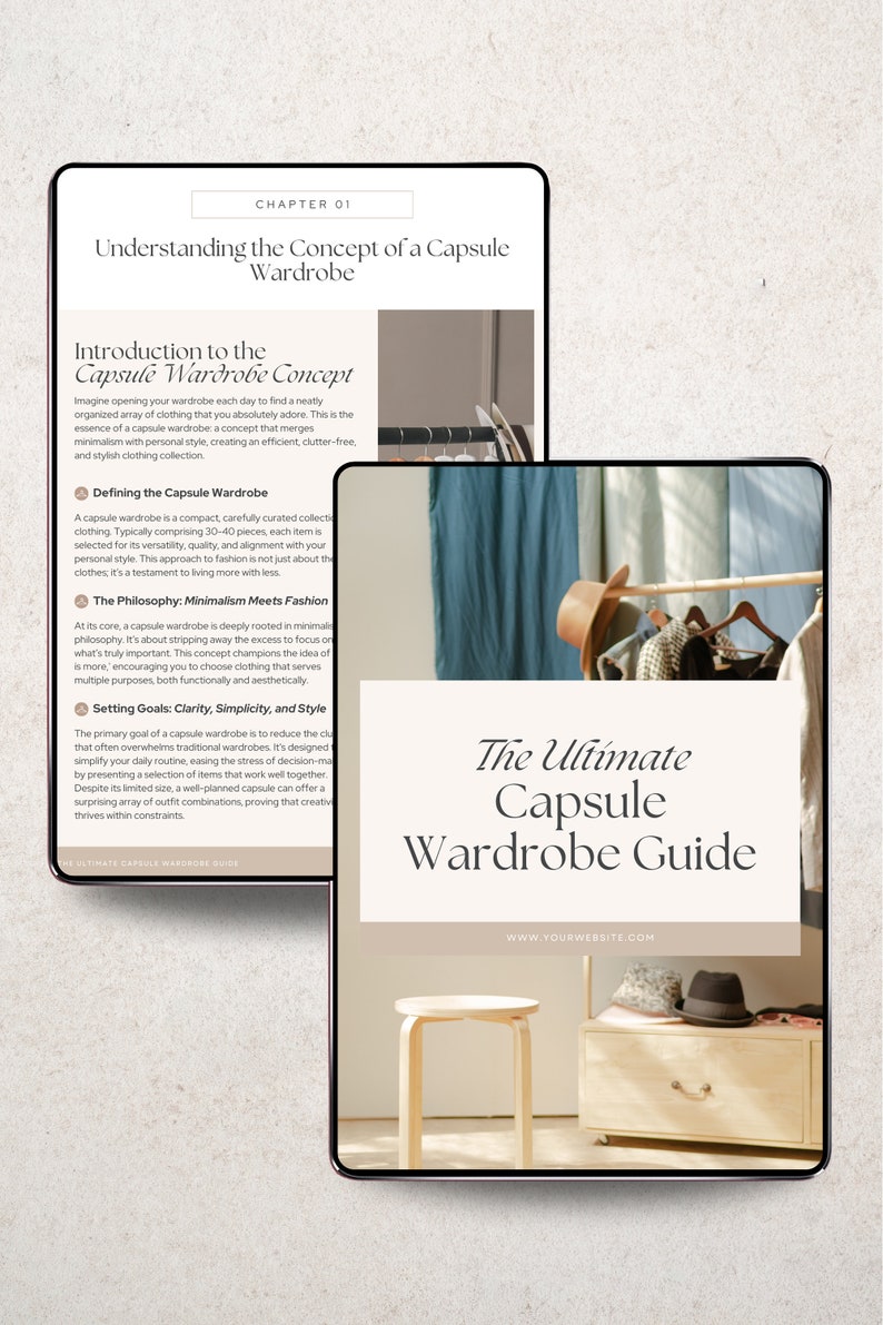 Capsule Wardrobe Ebook Template, Capsule Wardrobe Guide Template Canva ...