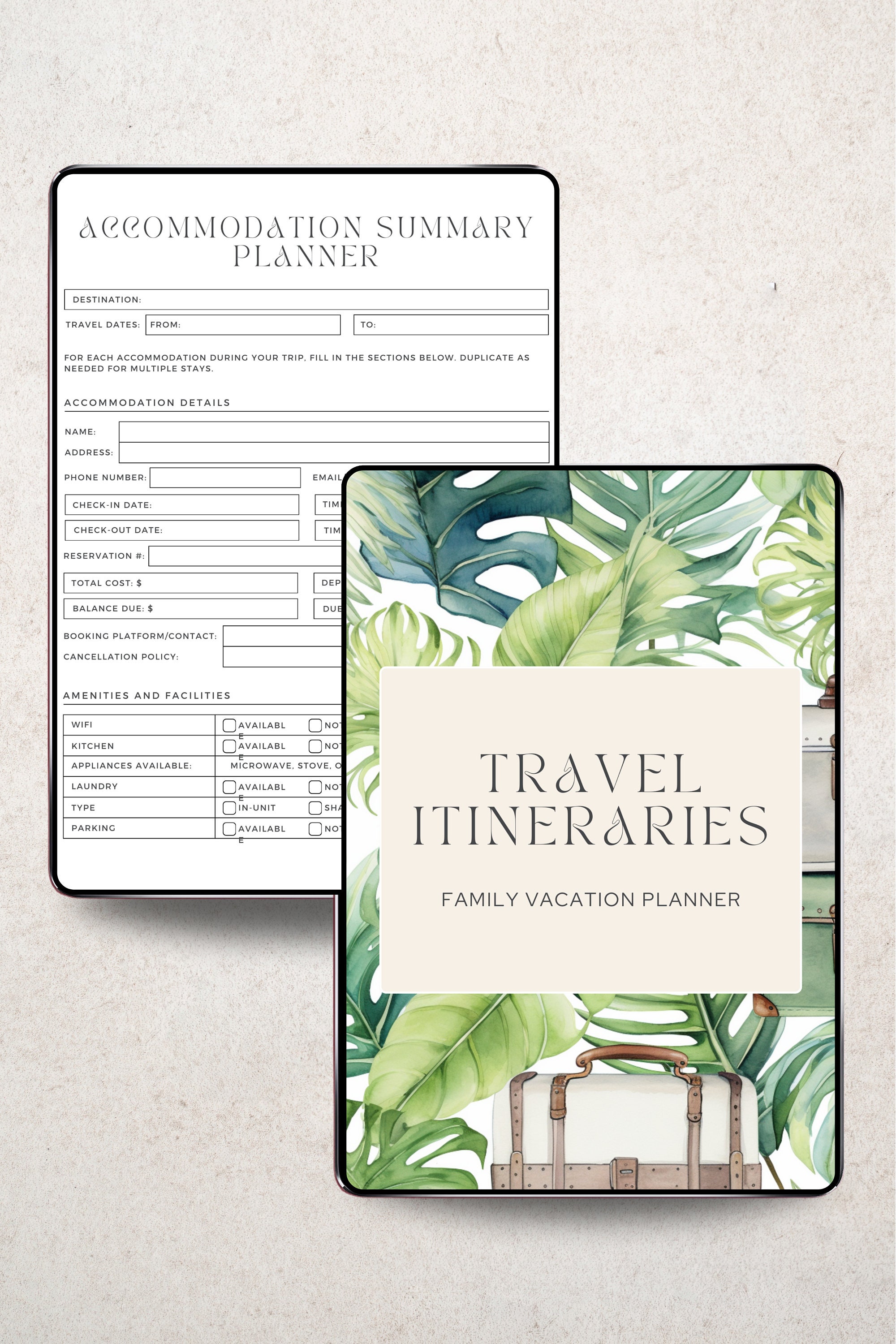 Family Vacation Planner Editable Canva, Digital Travel Planner Template ...
