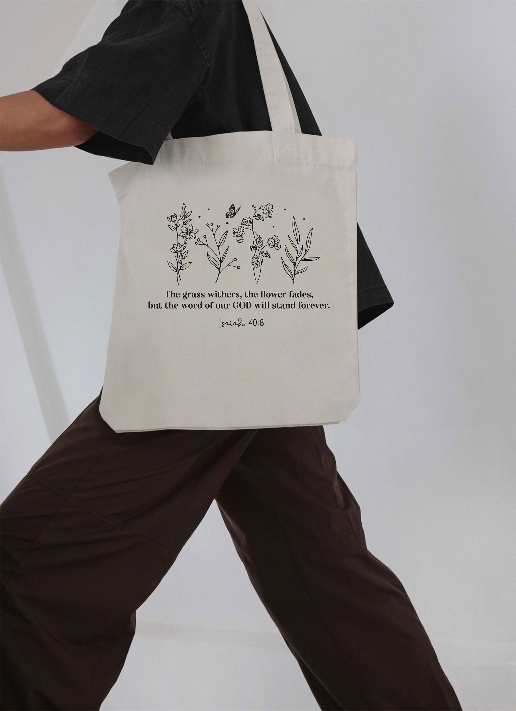 Tote With Bible Verse, Bible Verse Totebags, Faith Tote Bag, Cute Tote ...