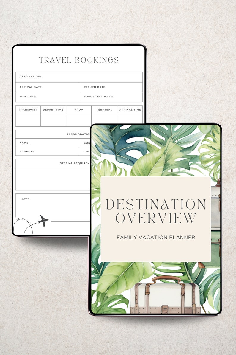 Family Vacation Planner Editable Canva, Digital Travel Planner Template ...