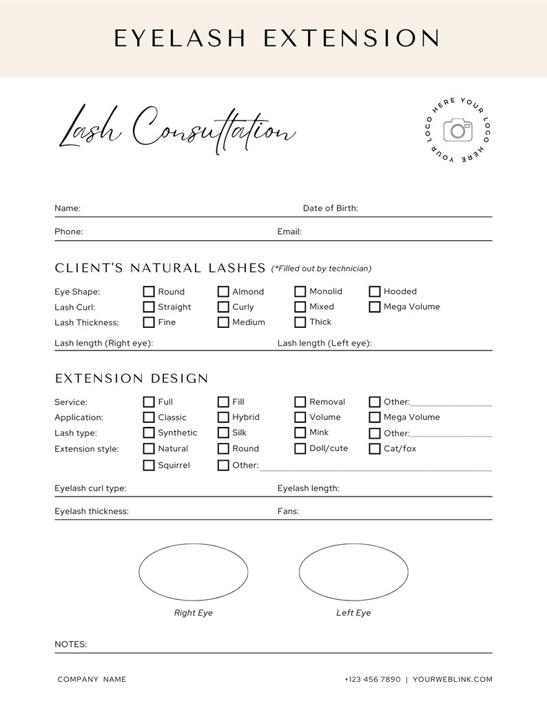 Client Consent Form Eyelashes, Lash Tech Consent Forms, Eyelash ...