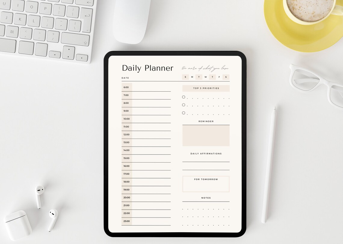 Daily Planner | Digital Planner | Digital Hyperlinked Pdf | Supernote ...