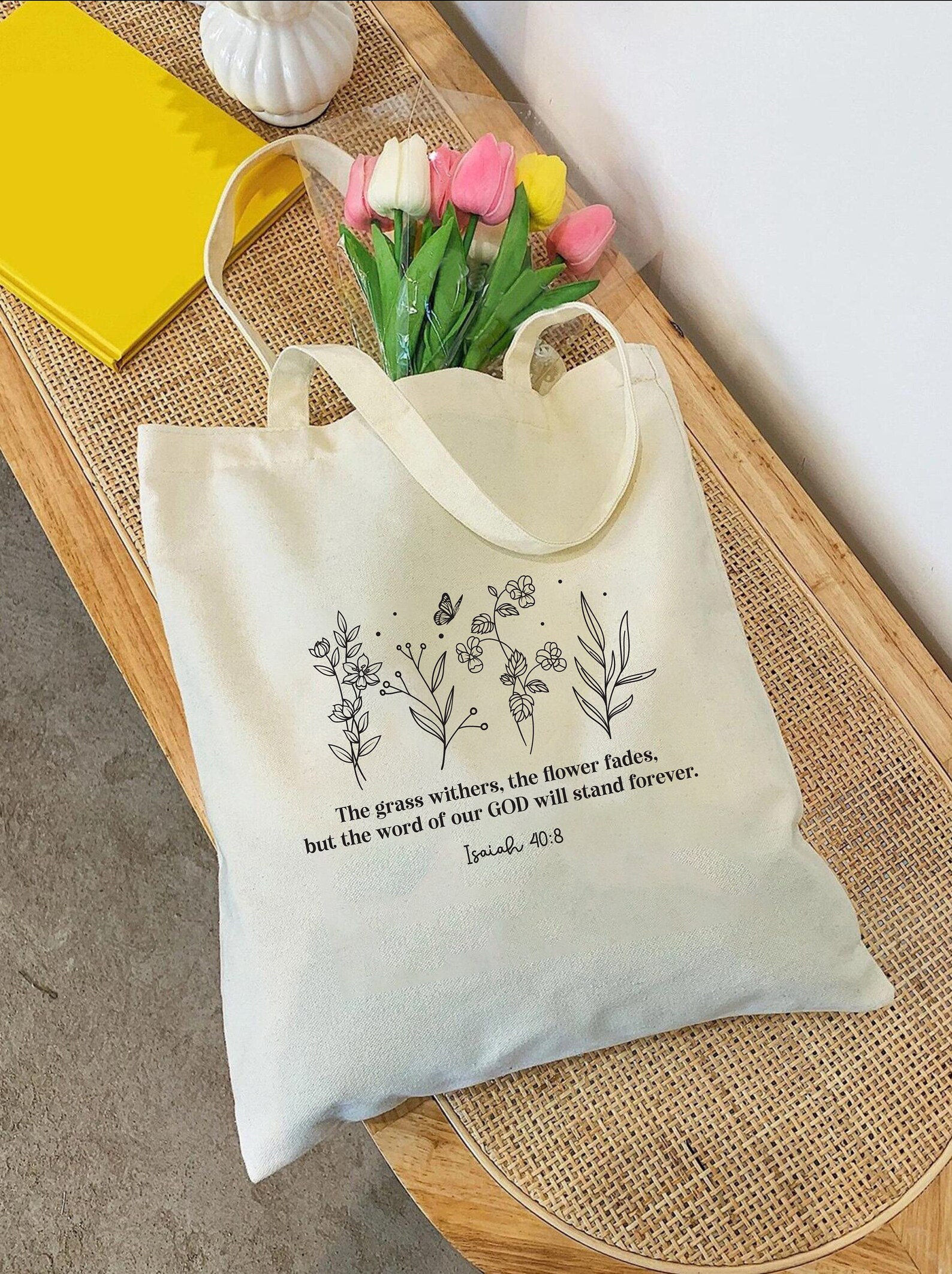 Tote With Bible Verse, Bible Verse Totebags, Faith Tote Bag, Cute Tote ...