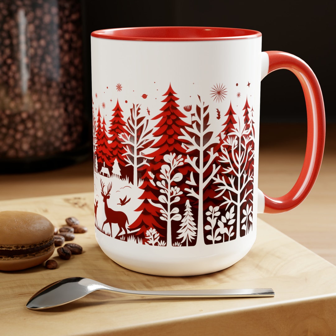 Christmas Mug, Winter Mug, Holiday Mug, Christmas Forest, Nature Mug ...