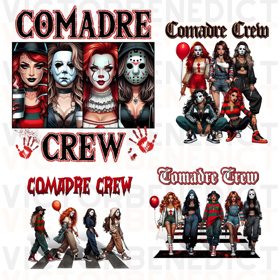 Horror Movie Friends Comadre Crew Png, the Slayers Scary Halloween Png ...