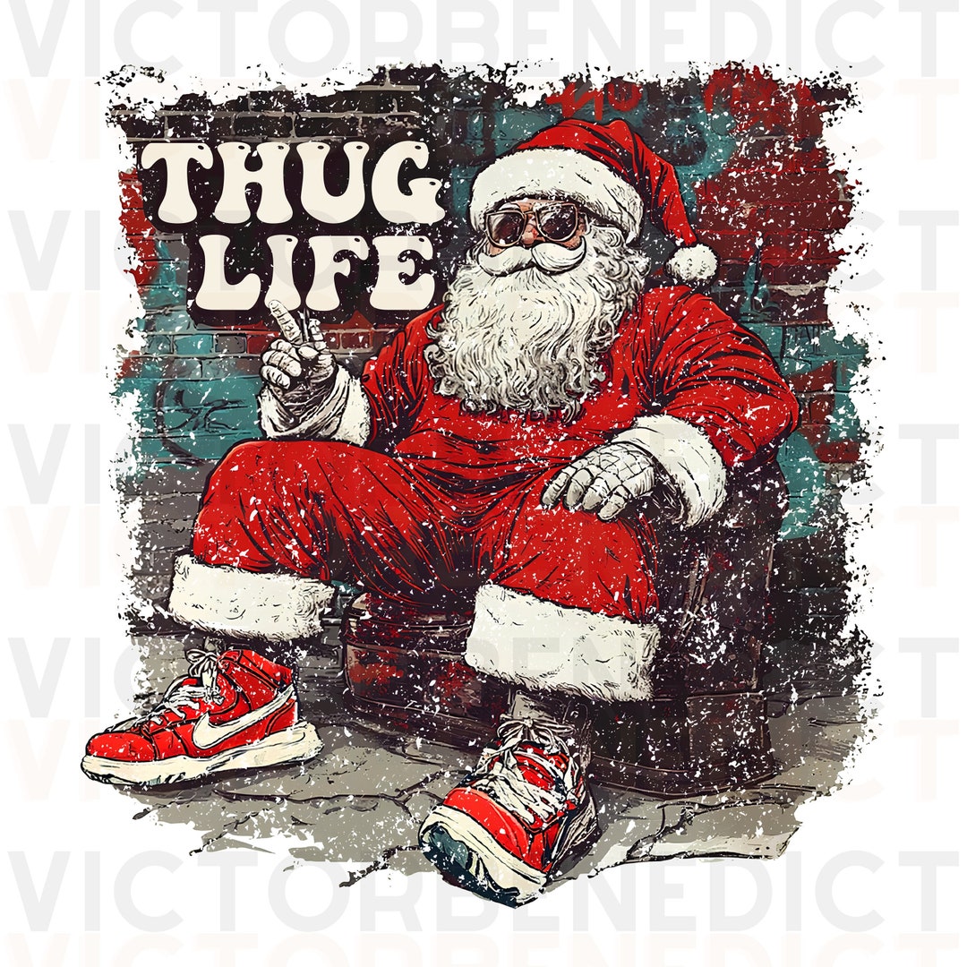 Thug Life Santa Claus Png, Christmas Png, Funny Christmas Png, Trendy ...