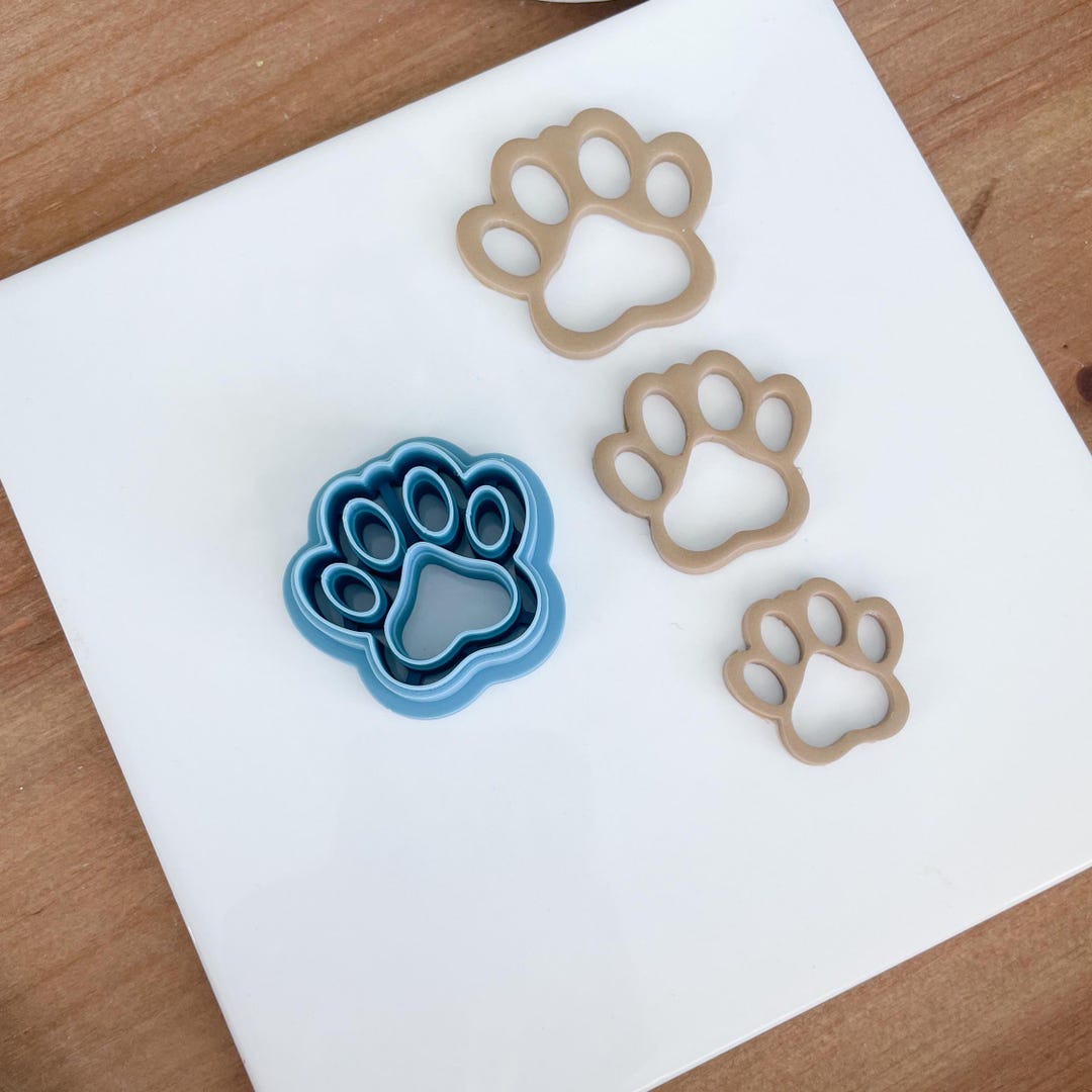 Hollow Dog Paw Clay Cutter, Dog Paw Cutters, Dog Lovers, Polymer Clay ...