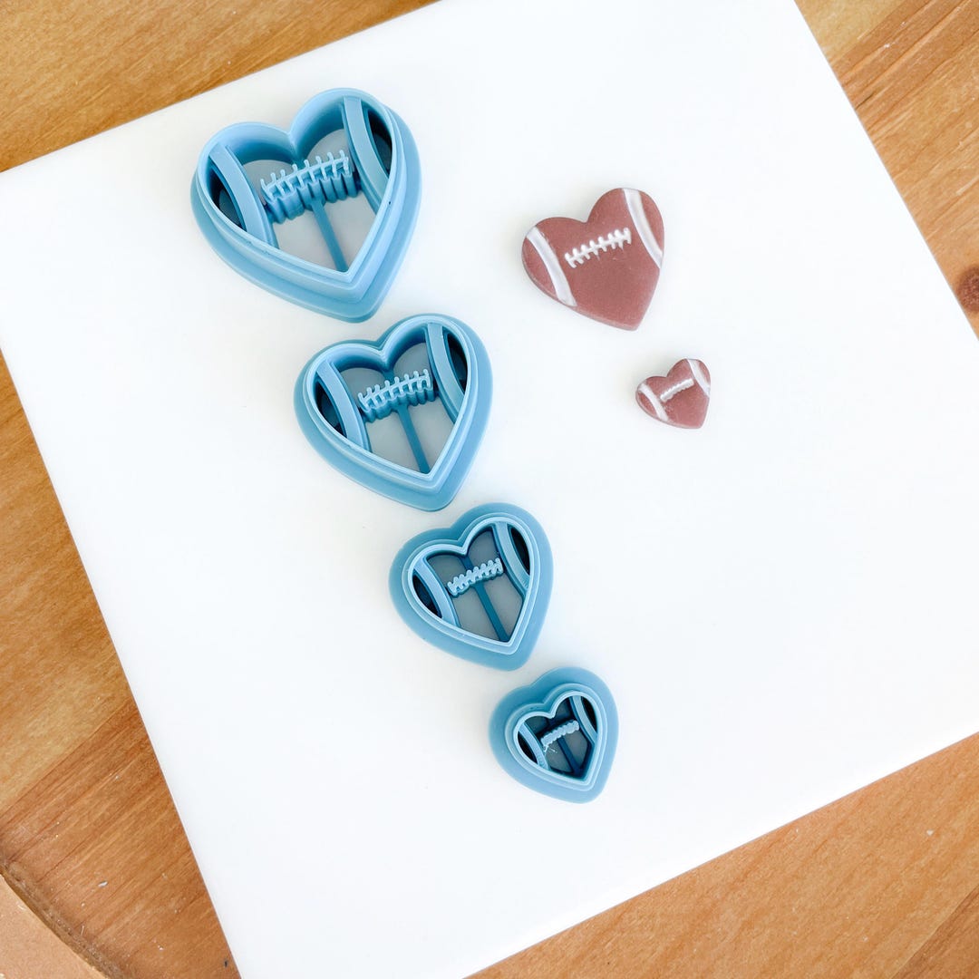 Football Clay Cutters, Football Heart, Sports Clay Cutters - Etsy