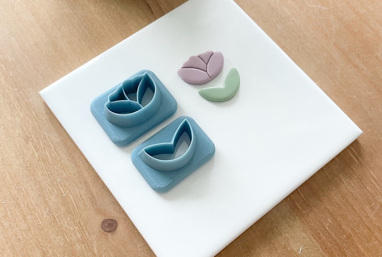 Tulip Polymer Clay Cutter Blooming Tulip Dangle 2 Piece Set Drop Dangle ...