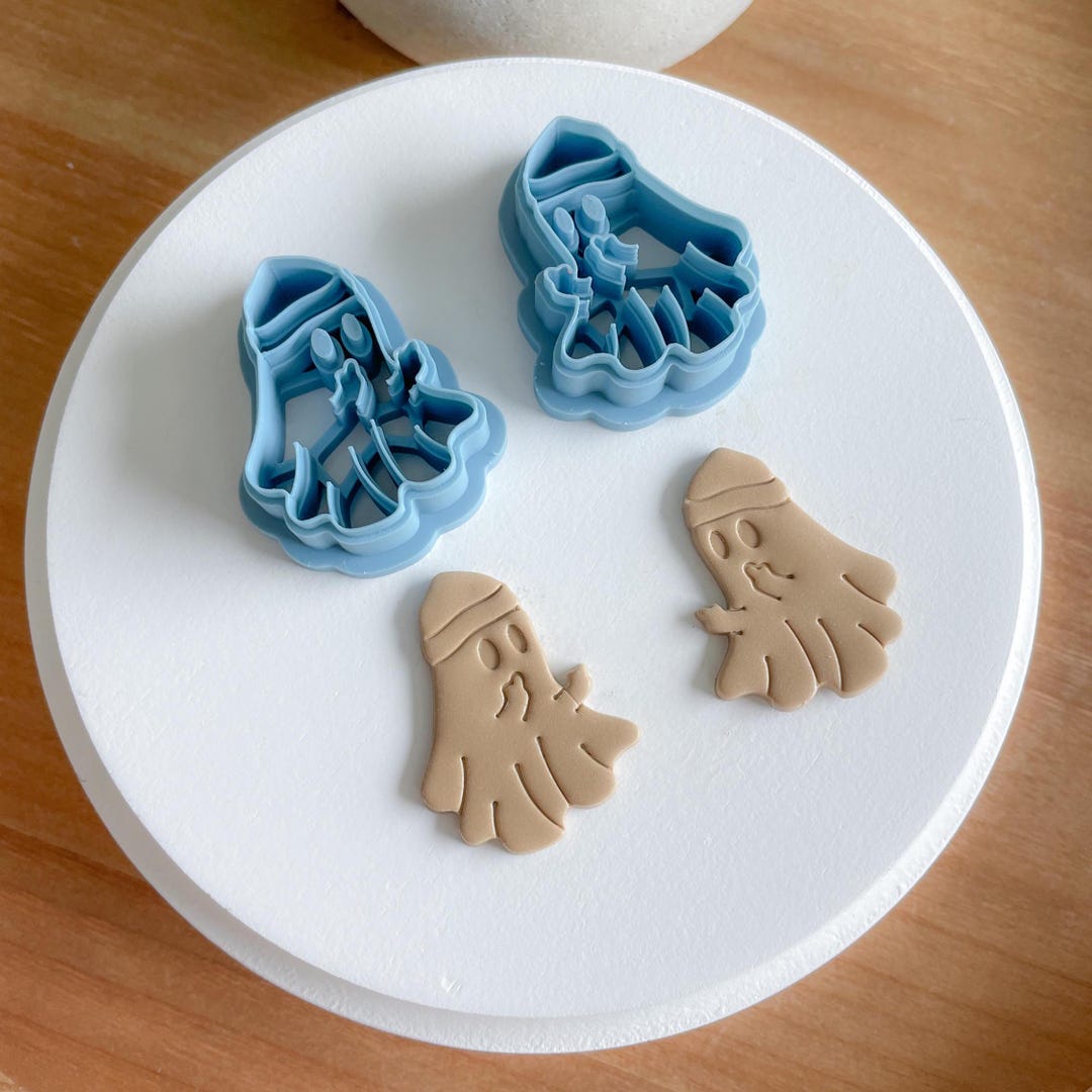 Ghost Polymer Clay Cutter, MIRRORED SET, Halloween Clay Cutters, Fall ...