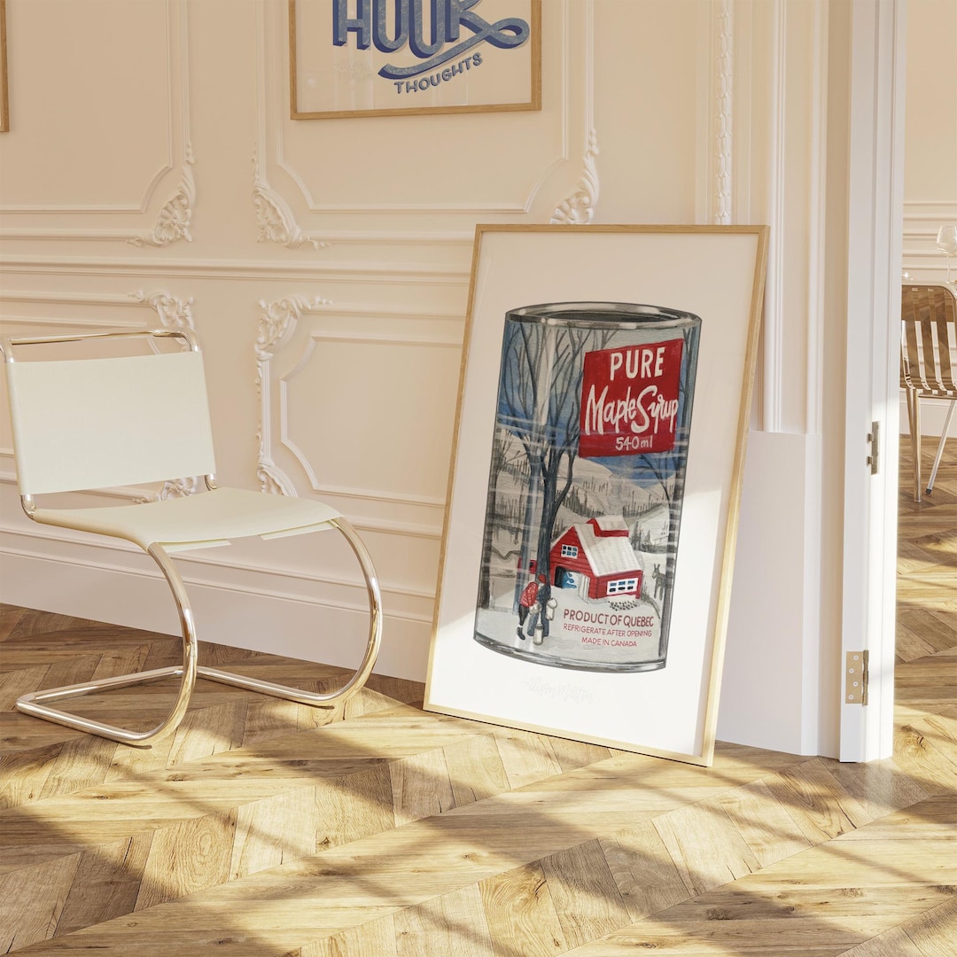 Maple Syrup Print Foodie Wall Art Kitchen Decor Canadian Vintage Maple ...