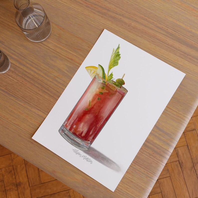 Caesar Cocktail Foodie Wall Art Kitchen Decor Canadian Bloody Mary ...