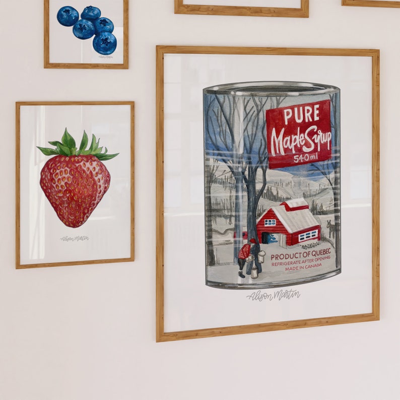 Maple Syrup Print Foodie Wall Art Kitchen Decor Canadian Vintage Maple ...