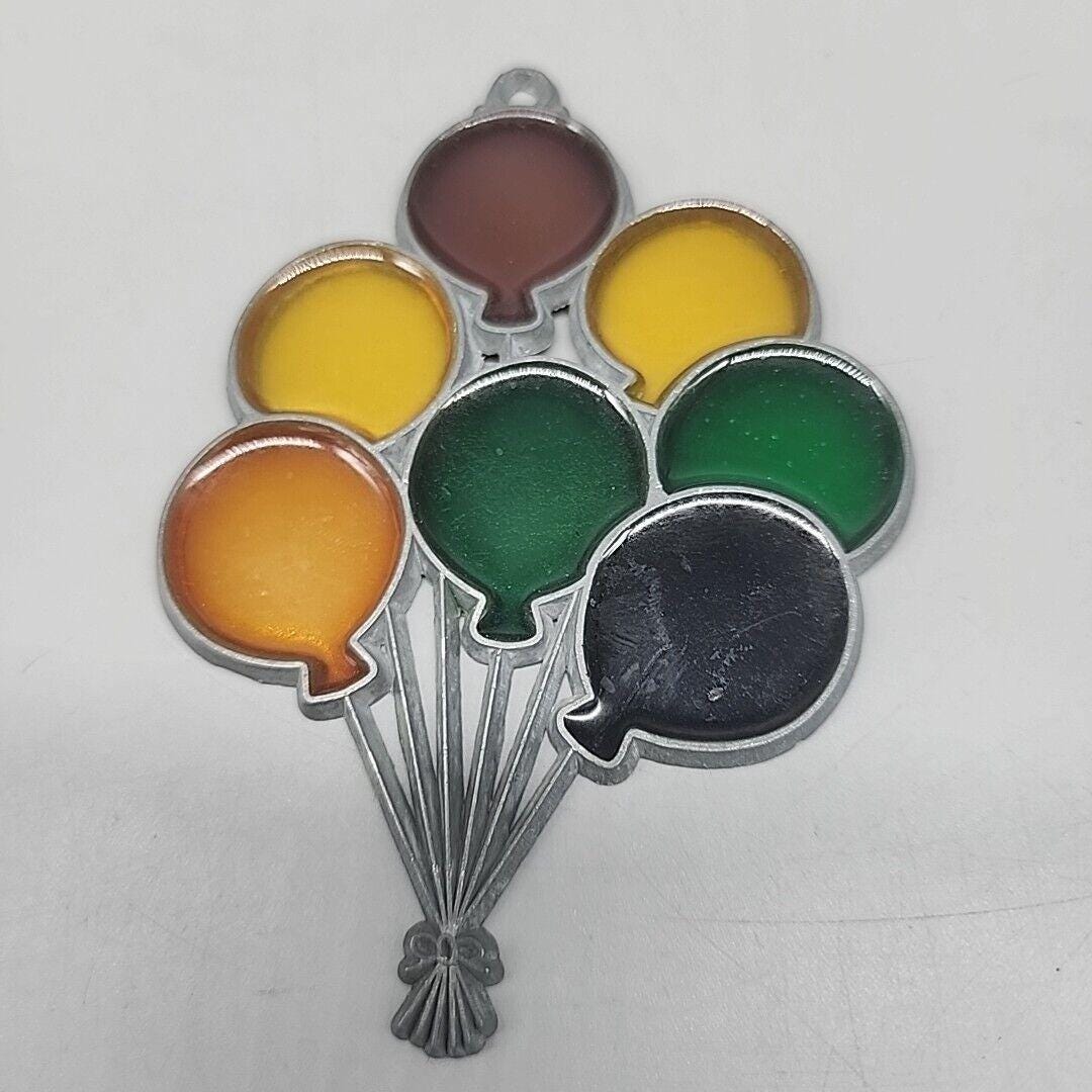 Stained Glass Balloons Window Wall Hanging Suncatcher Ornament - Etsy