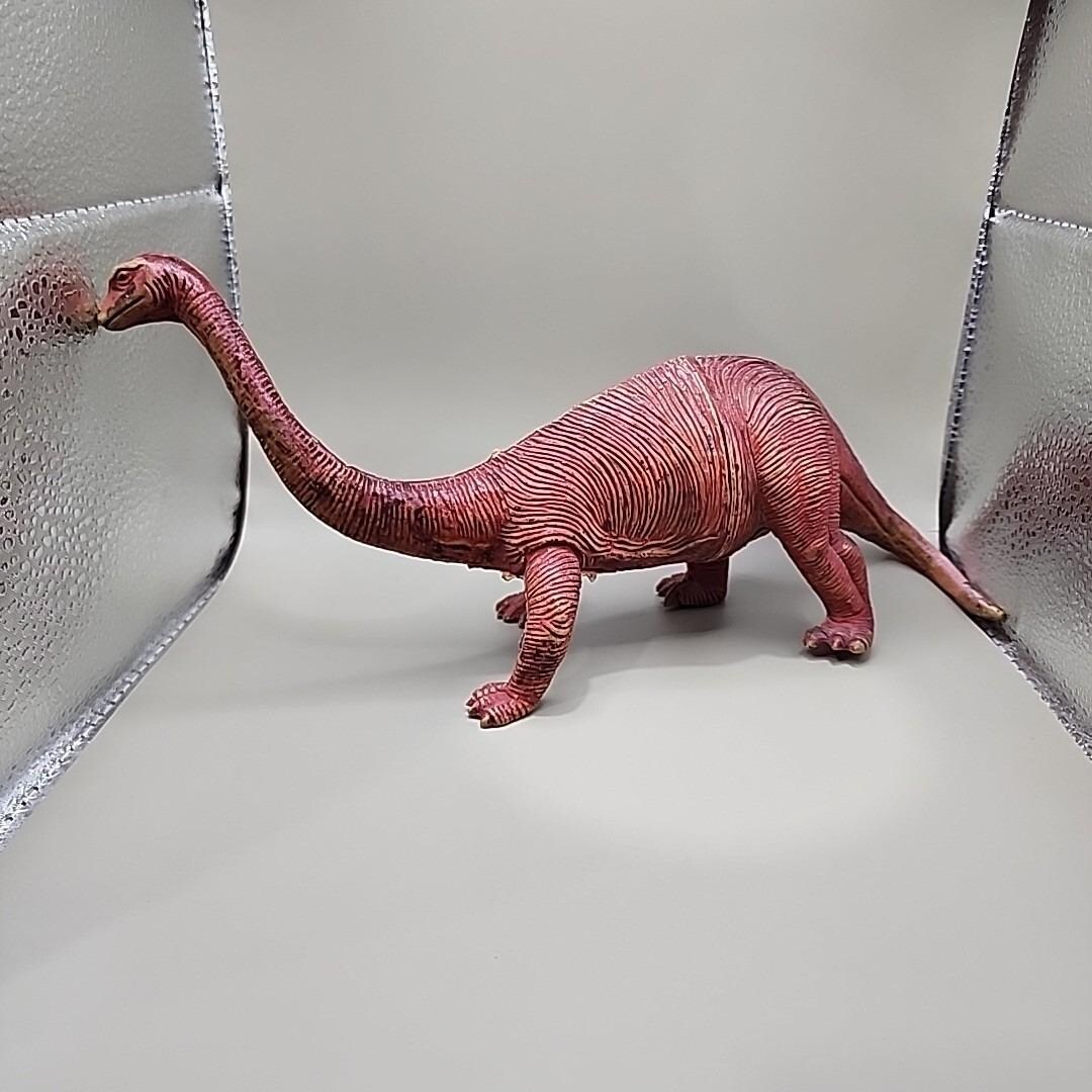 Vintage Imperial Brontosaurus Dinosaur Figure Toy Purple Beige 11" Long ...