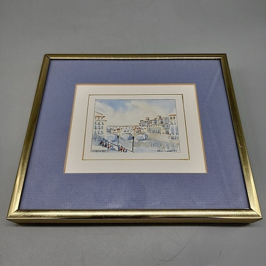 Signed CLARK, BEN Artist 20th Century, Italy Watercolor Framed Firenze ...