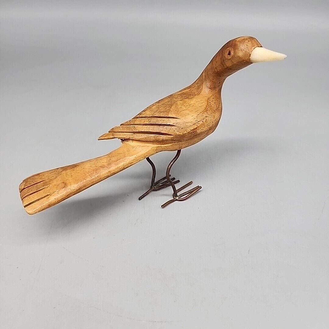 Vintage Mcm Teak Bird Metal Legs Beak 4x5 In - Etsy