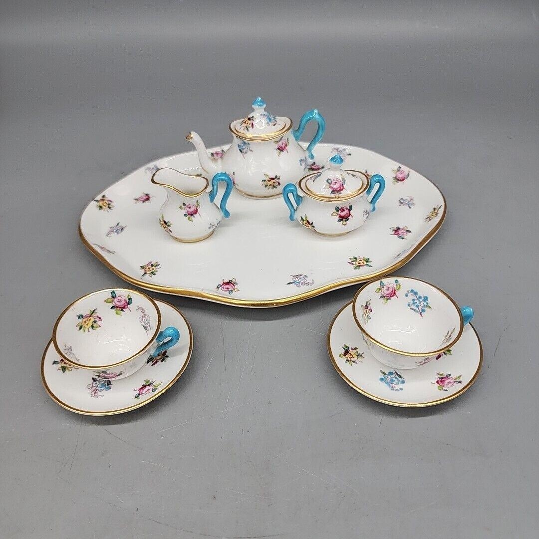 Vintage Crown STAFFORDSHIRE Floral Bouquet 10 Piece Mini MINIATURE Tea ...