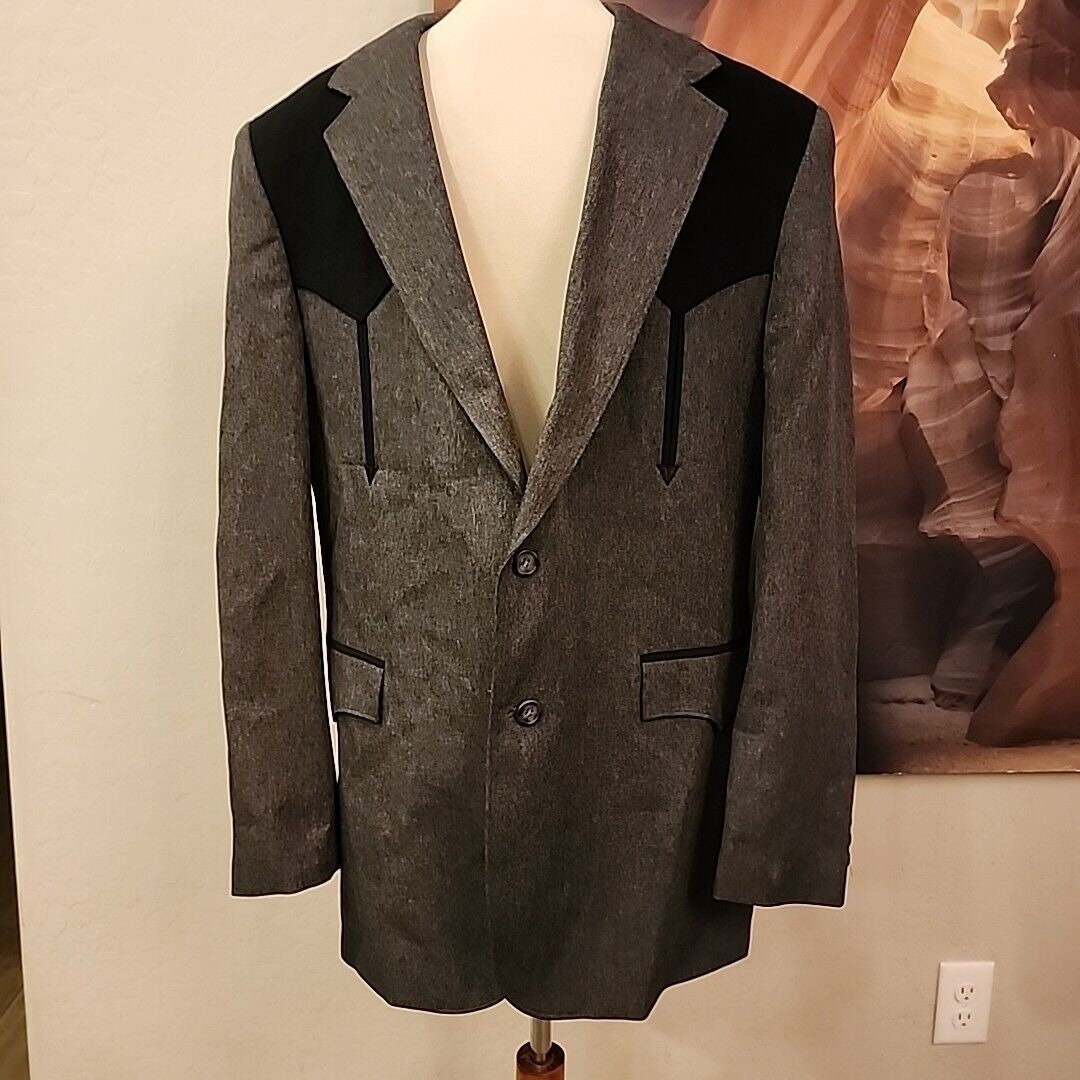 Circle S Jacket Mens 44L Gray Blazer Western Cowboy USA Rockabilly ...