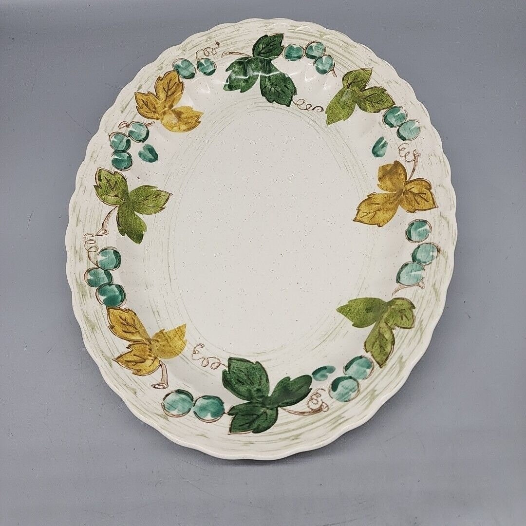 Vintage Metlox Vernon Ware Vineyard 13.75" Oval Platter California USA ...