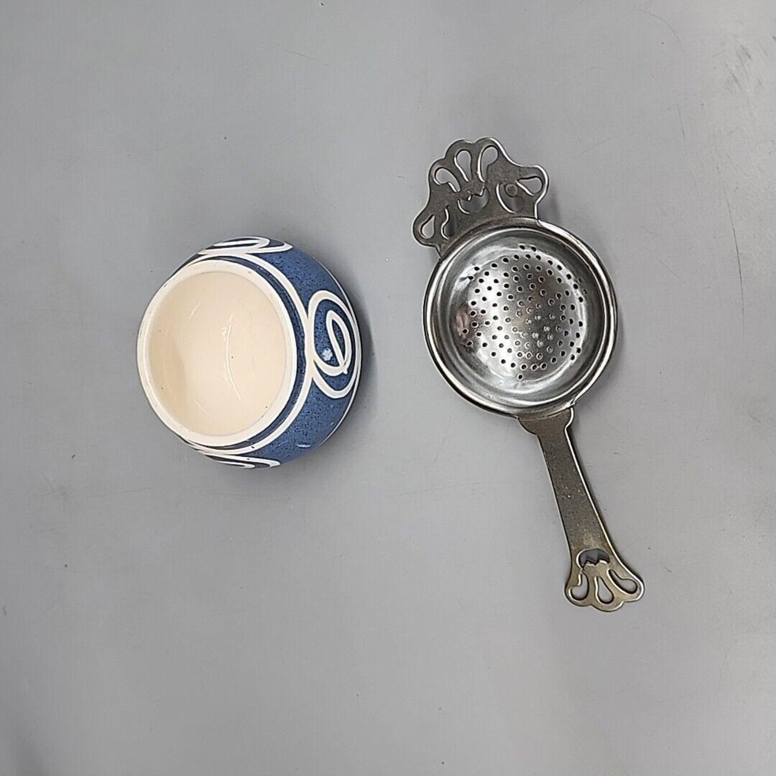 Vintage Brauman Pottery Blue Tea Bag Strainer Drip Bowl England - Etsy