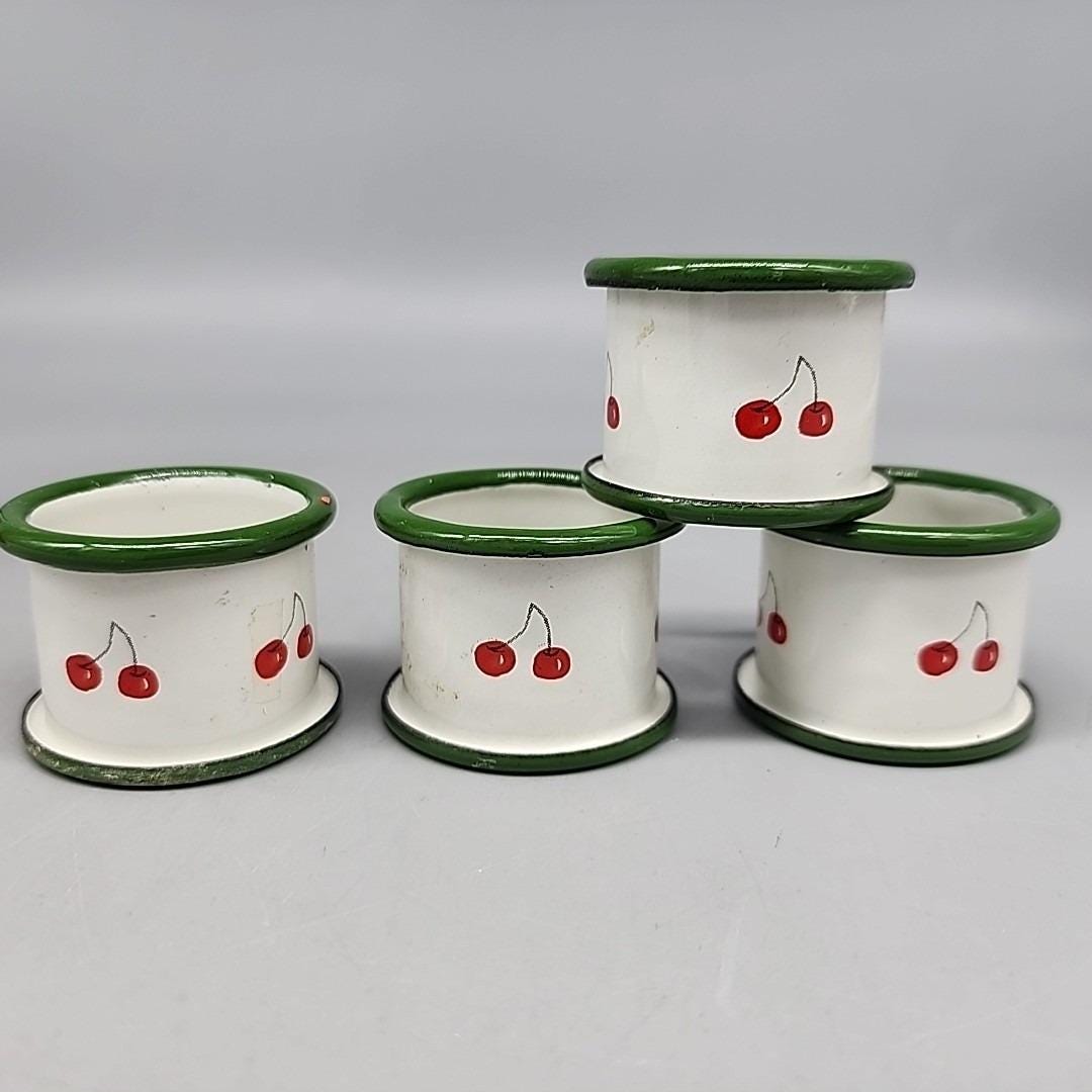 Retro Blue Sky Metal Cherry Napkin Rings Set of 4 White/green/red - Etsy