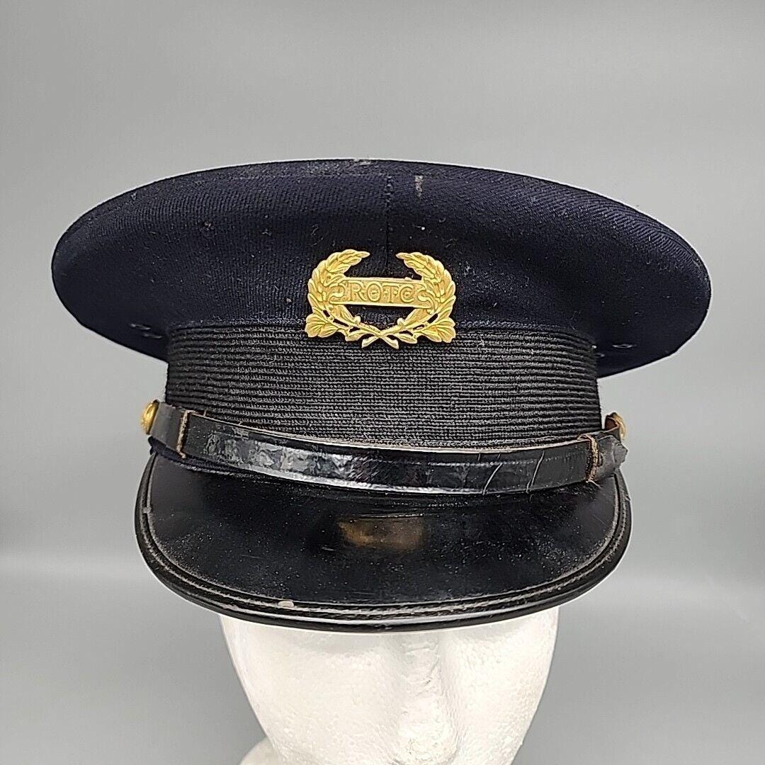 Vintage Nudelman Bros Military ROTC Cap / Hat With Badge Size 7 Wool Leather - Etsy