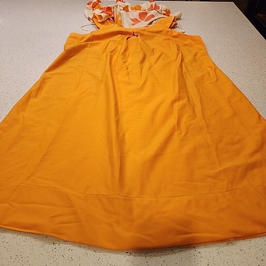 Vintage Hale Kini Chez Jeanne Made in Hawaii Dress Orange Flower Muumuu ...
