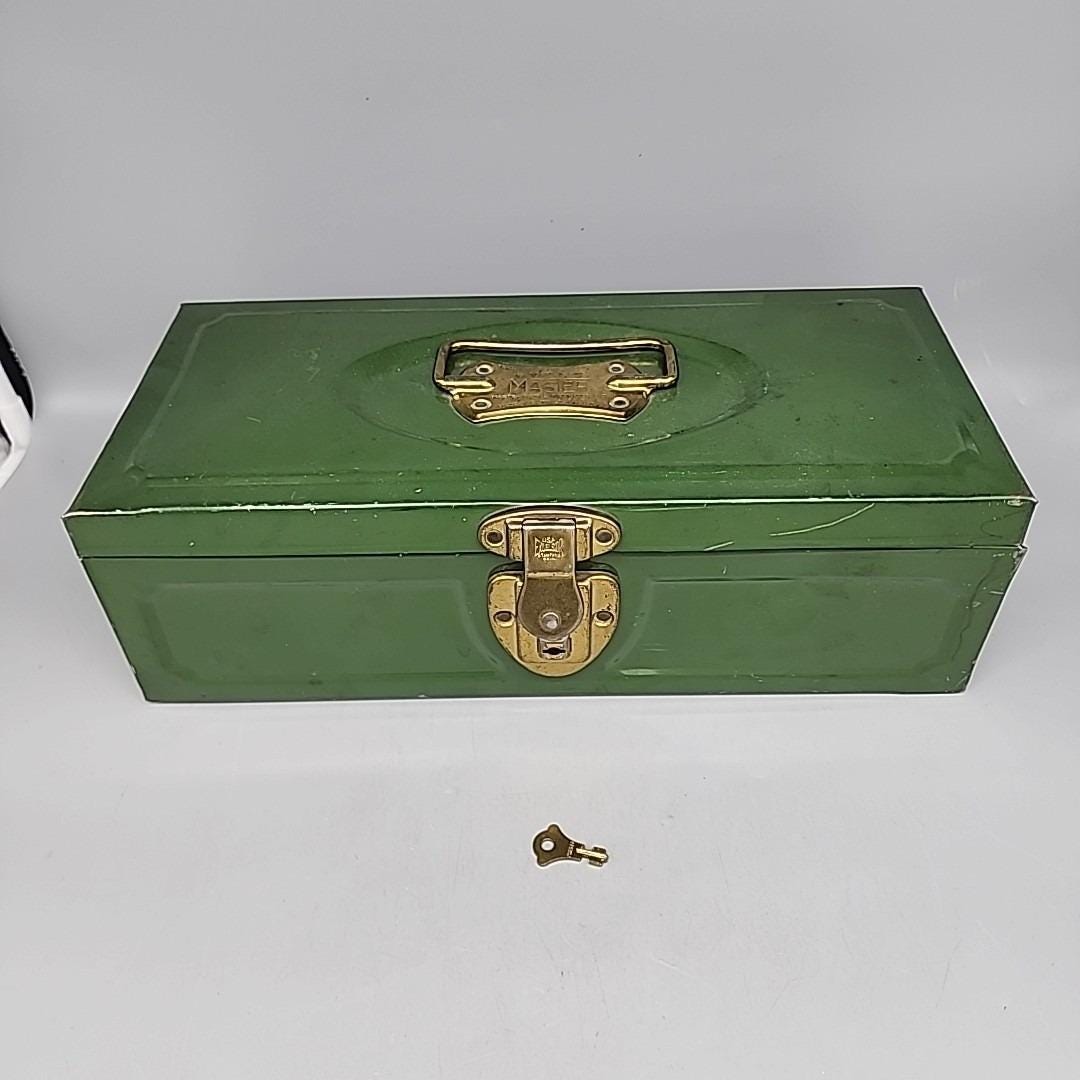Vintage Excelsior Green Metal Utility Toolbox Portable Storage Tackle ...