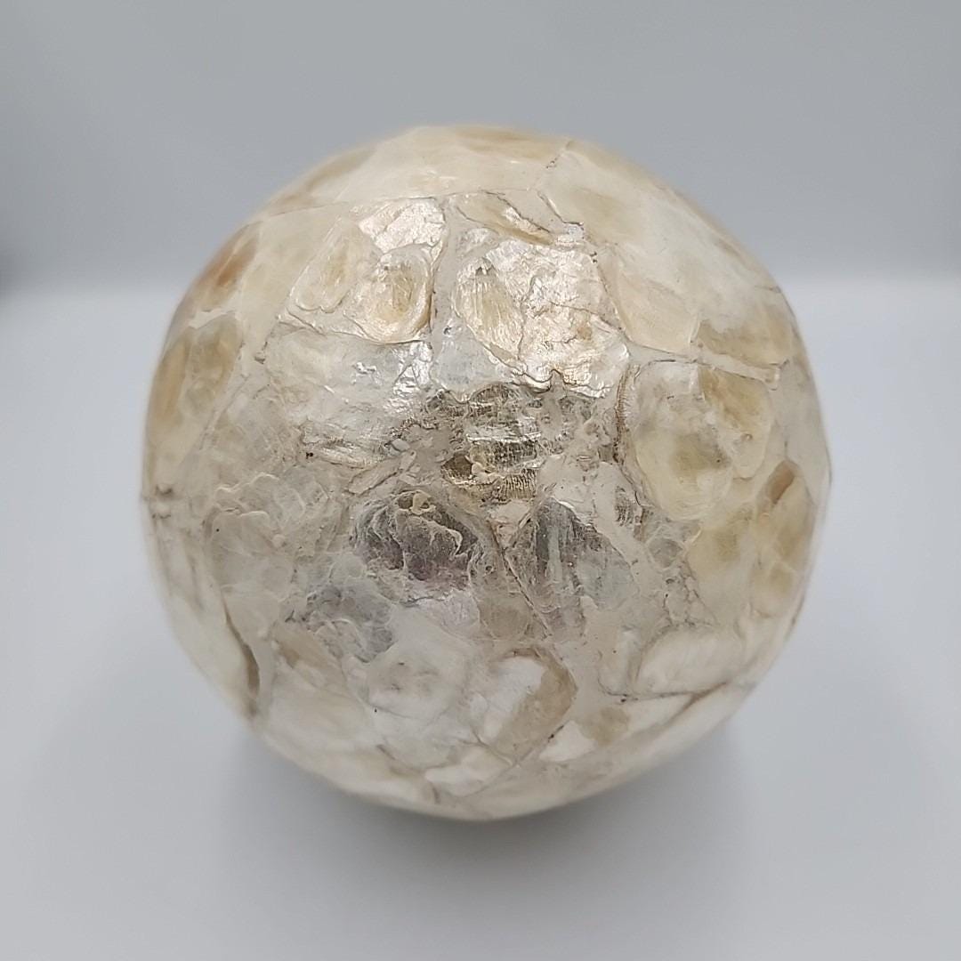 Z Gallerie Sphere Capri Shell Mosaic Decor 6" Ivory Decorative Orb - Etsy
