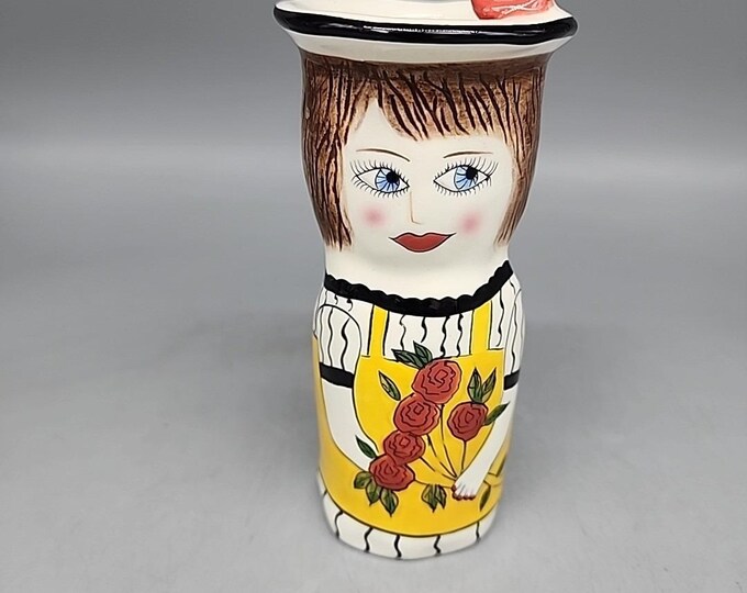 Susan Paley Vase by Ganz Bella Casa Roseanne Ceramic Lady Vase 5.5 ...