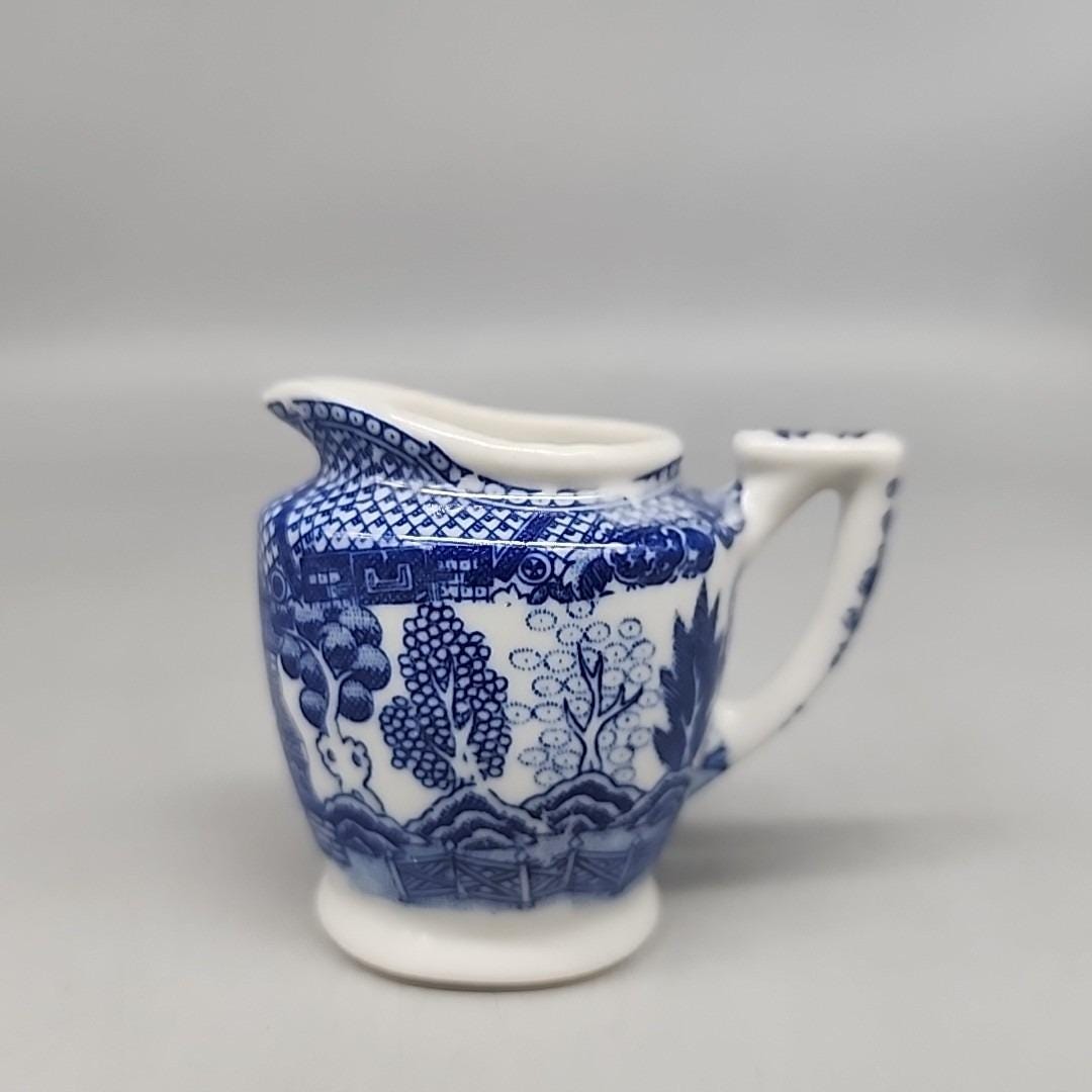 Vintage Blue Willow Doll Miniature 2” Ceramic Creamer Pitcher Made in ...