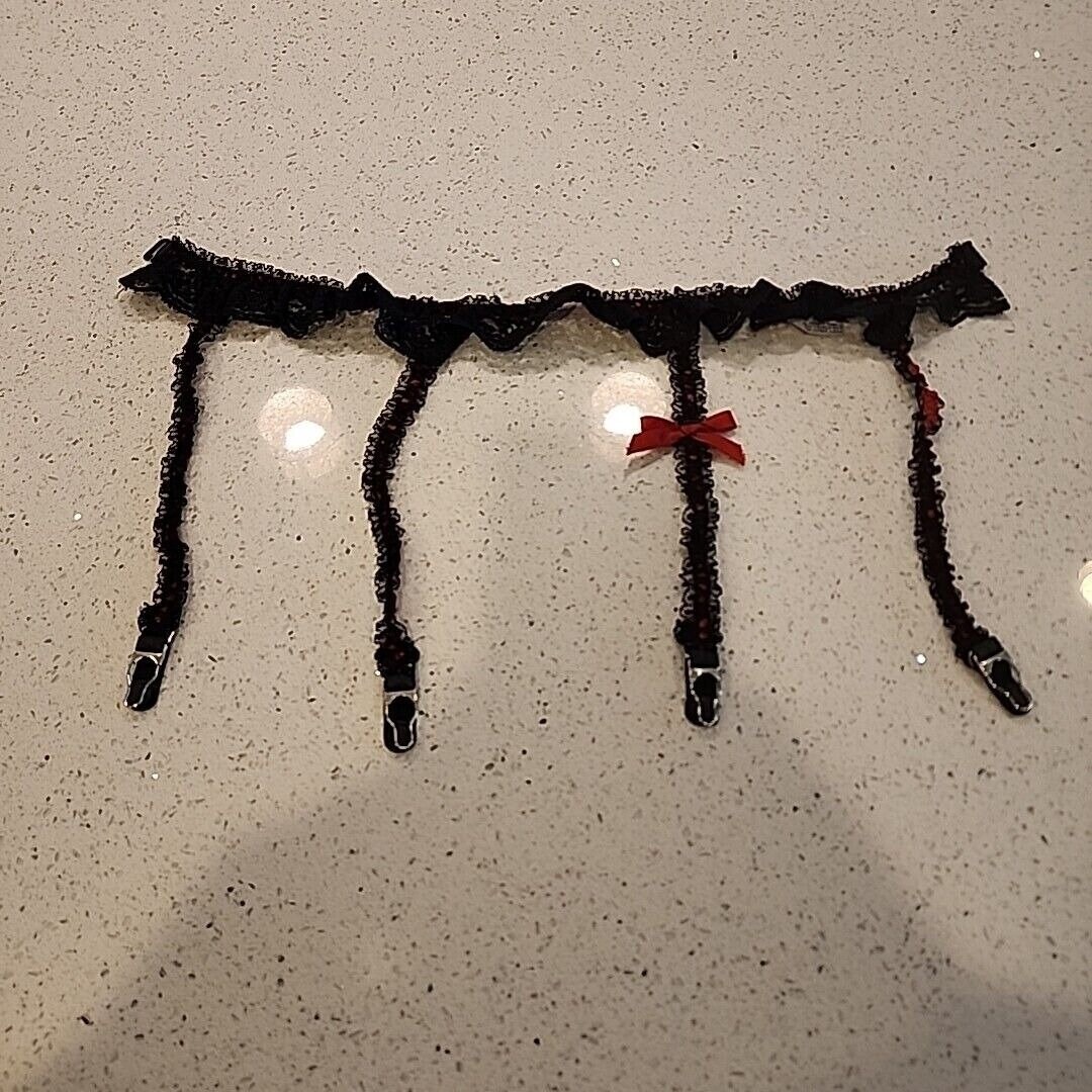 Vintage Glydons Garter M Black Red Made in Hollywood USA - Etsy